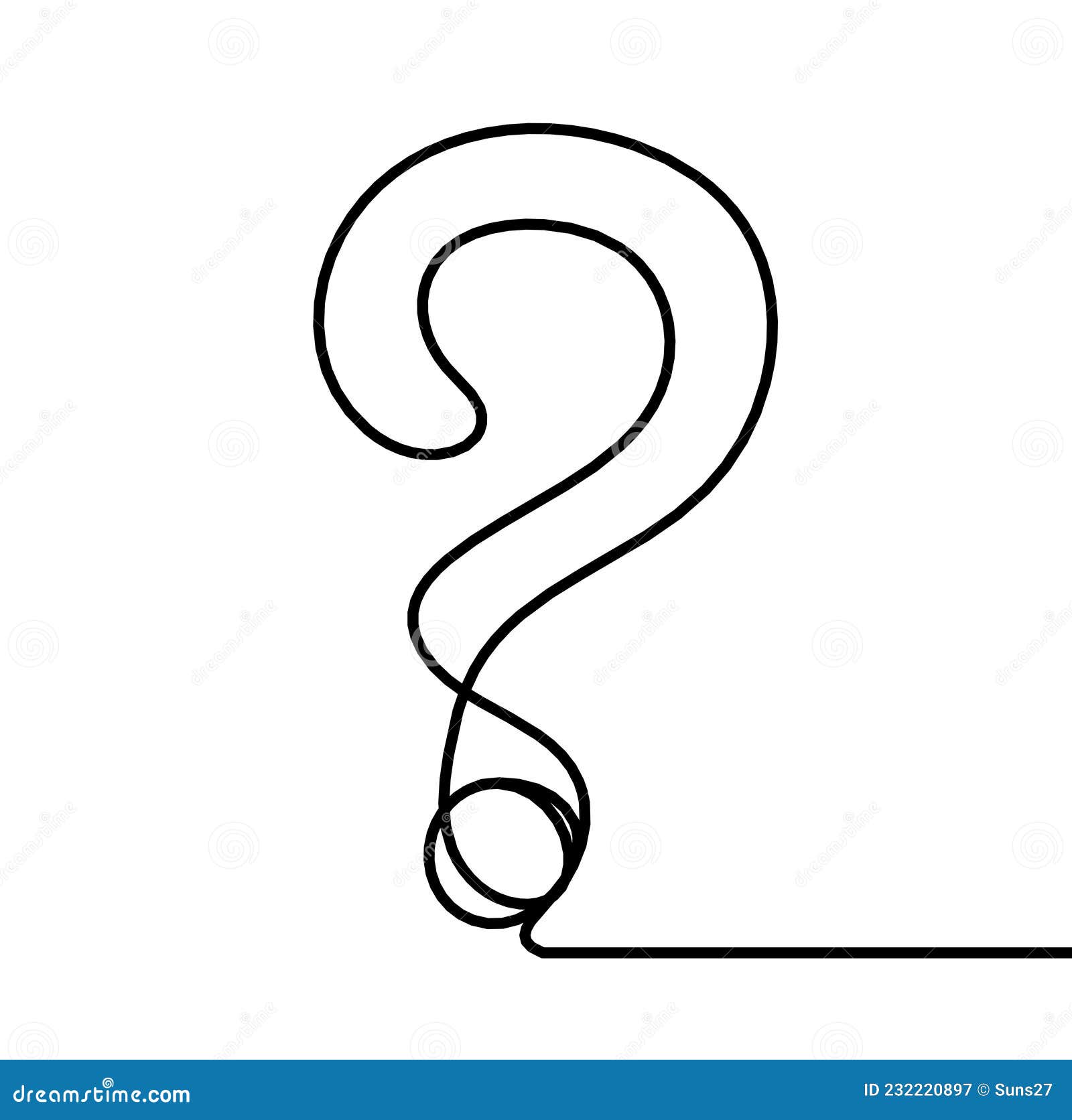 Abstract Question Mark Continuous Lines Drawing Stock Vector ...