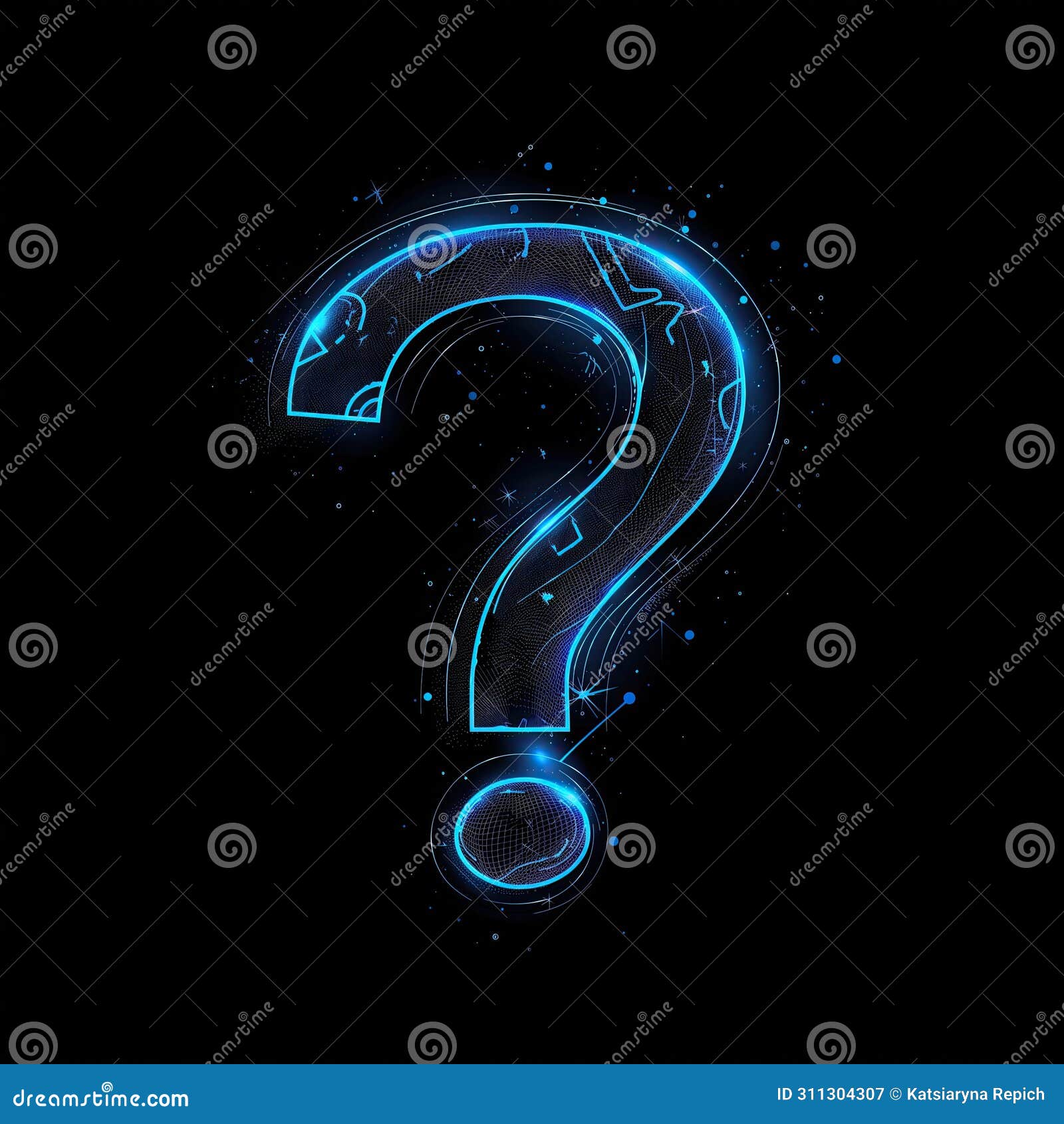 Abstract Question Mark on a Dark Background. Stock Illustration ...