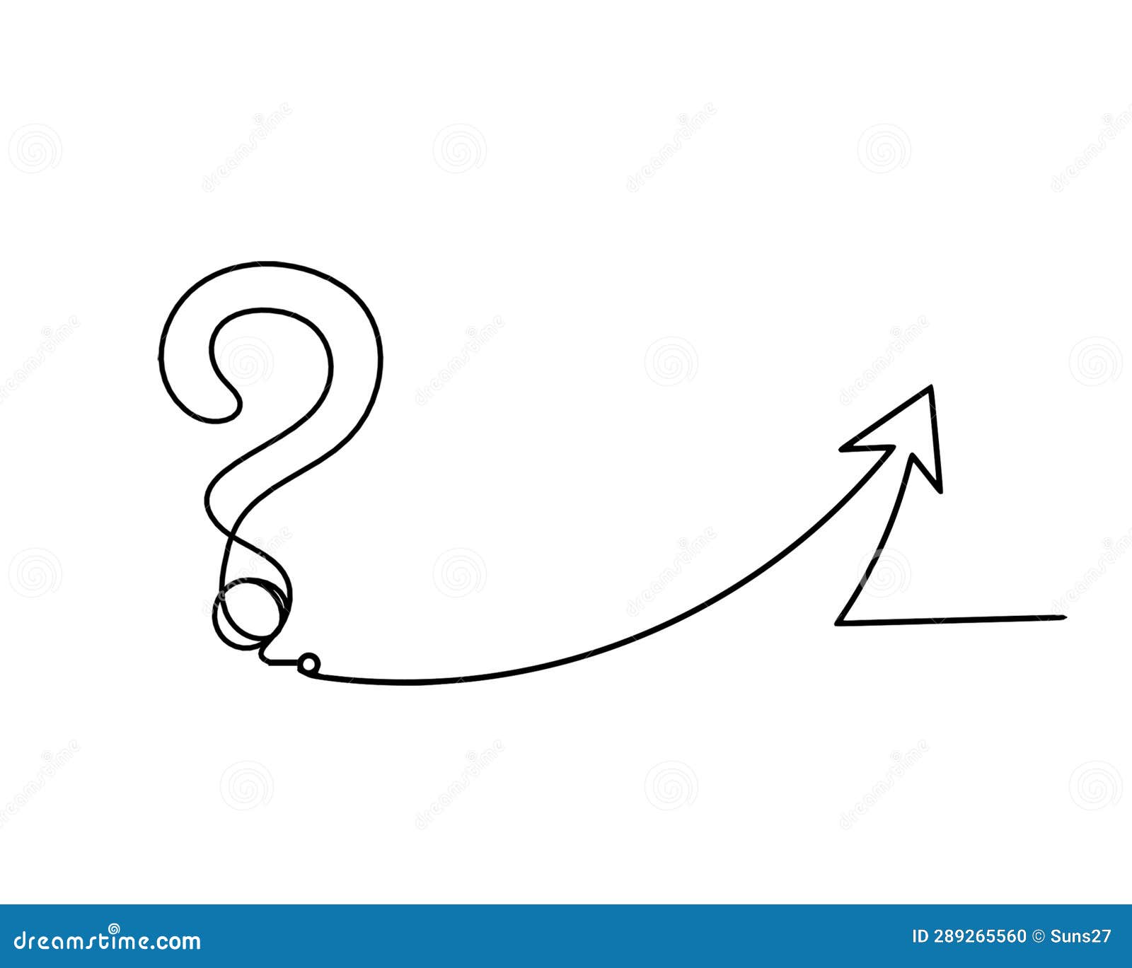 Abstract Question Mark with Direction As Continuous Lines Drawing on ...