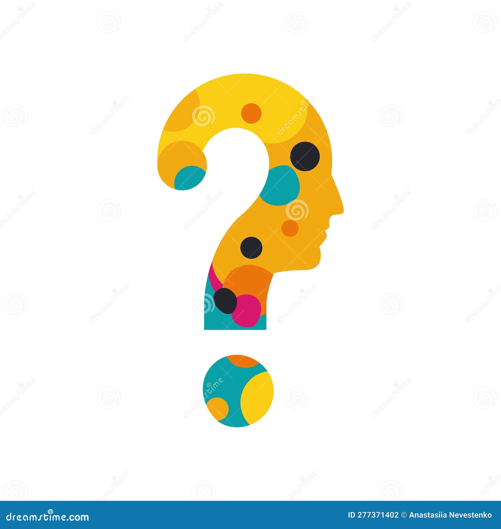 Abstract Question Mark Human Head. Vector Illustration Flat Design ...
