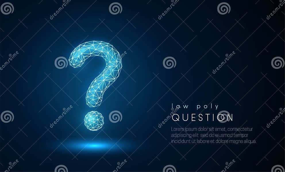 Abstract Question Mark. Low Poly Style Design Stock Illustration ...