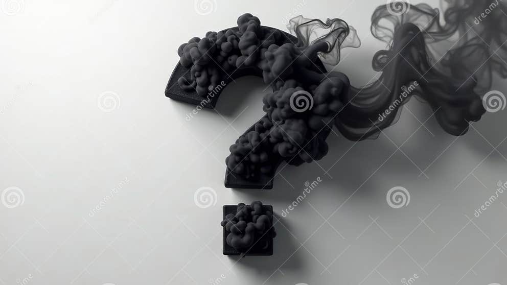 Abstract Question Mark Made of Black Smoke Stock Illustration ...