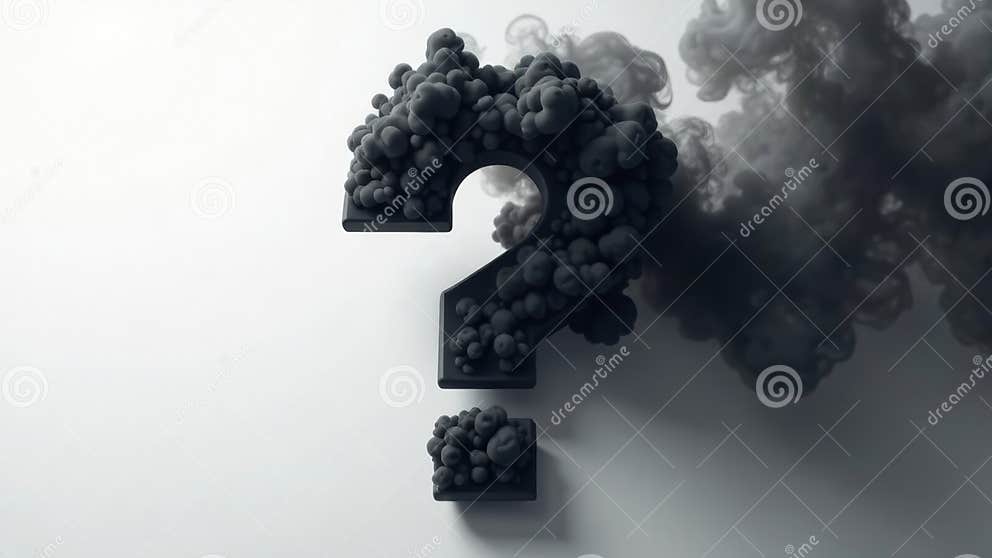 Abstract Question Mark Made of Black Smoke Stock Illustration ...