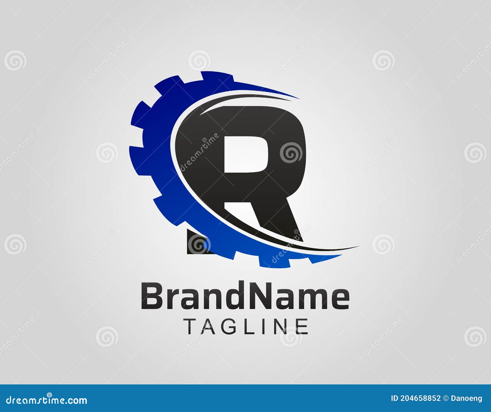 Abstract R Letter, R Gear Swoosh Logo Stock Vector - Illustration of ...