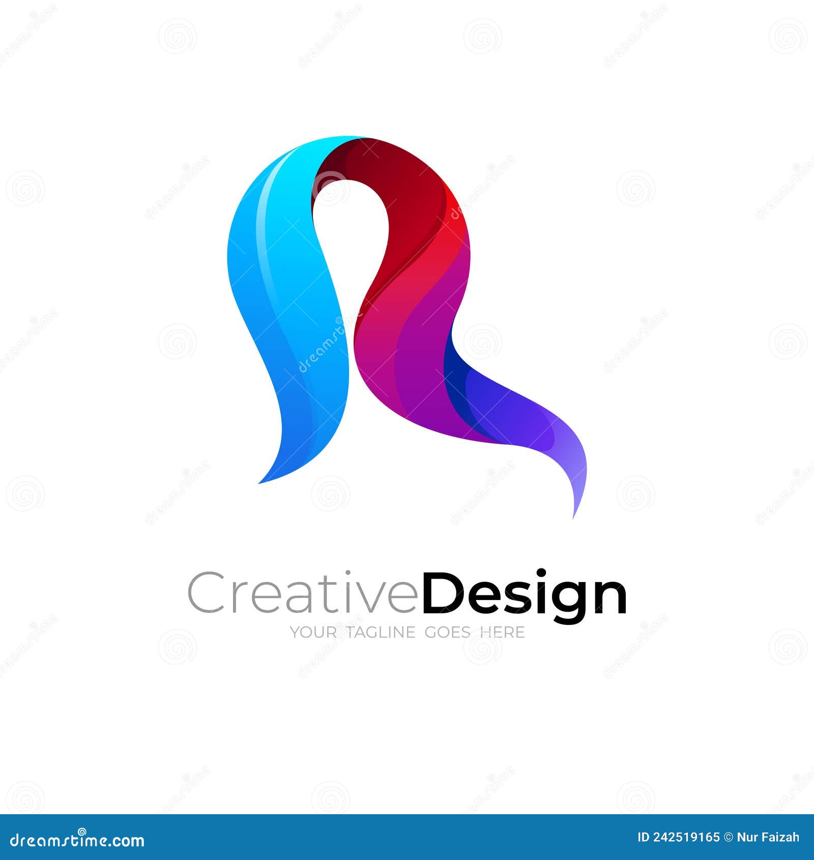 Abstract R Logo Design Colorful, 3d Style Icons Stock Vector ...