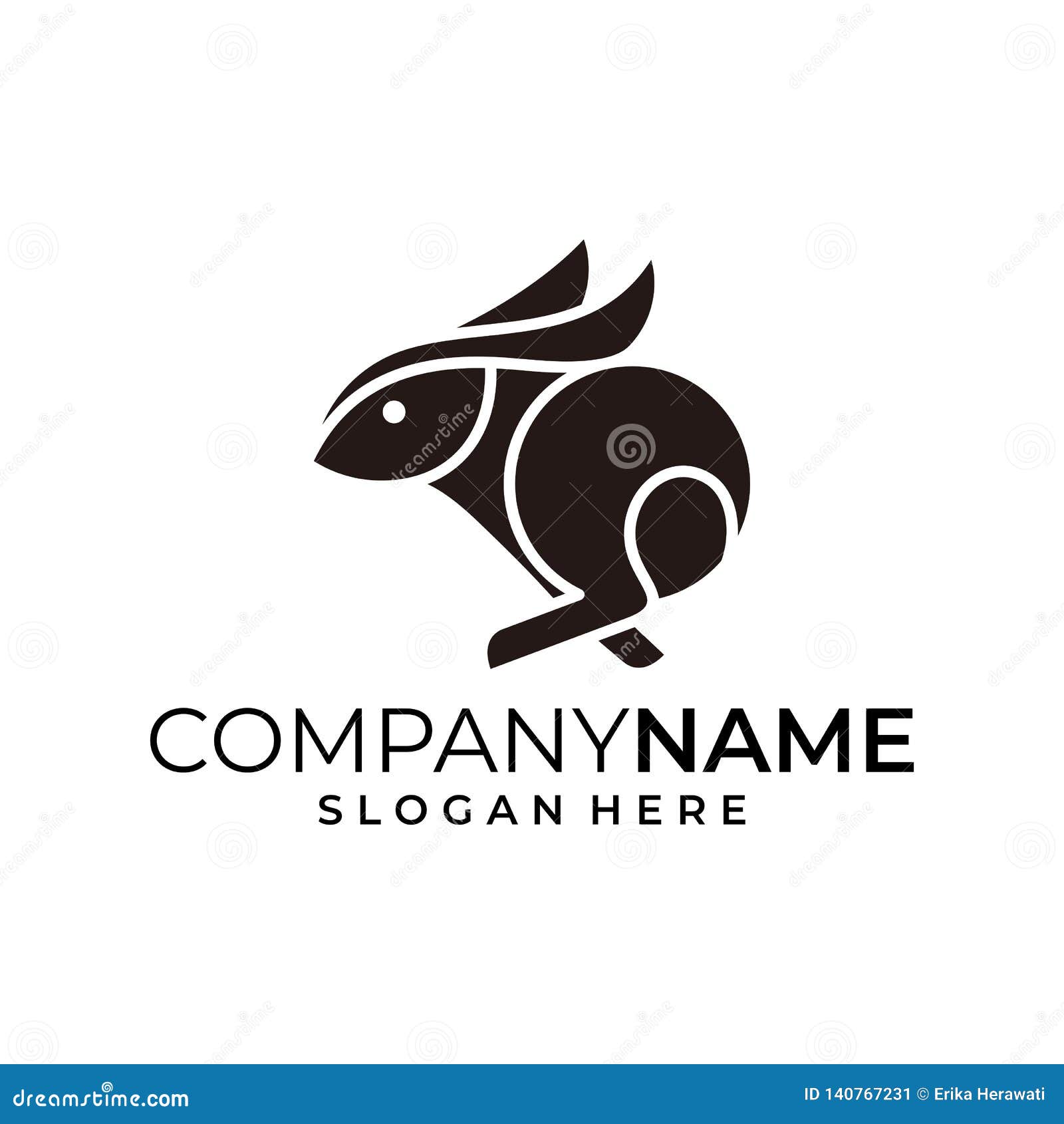 Abstract Rabbit Black Design Illustration Vector Template Stock Vector ...