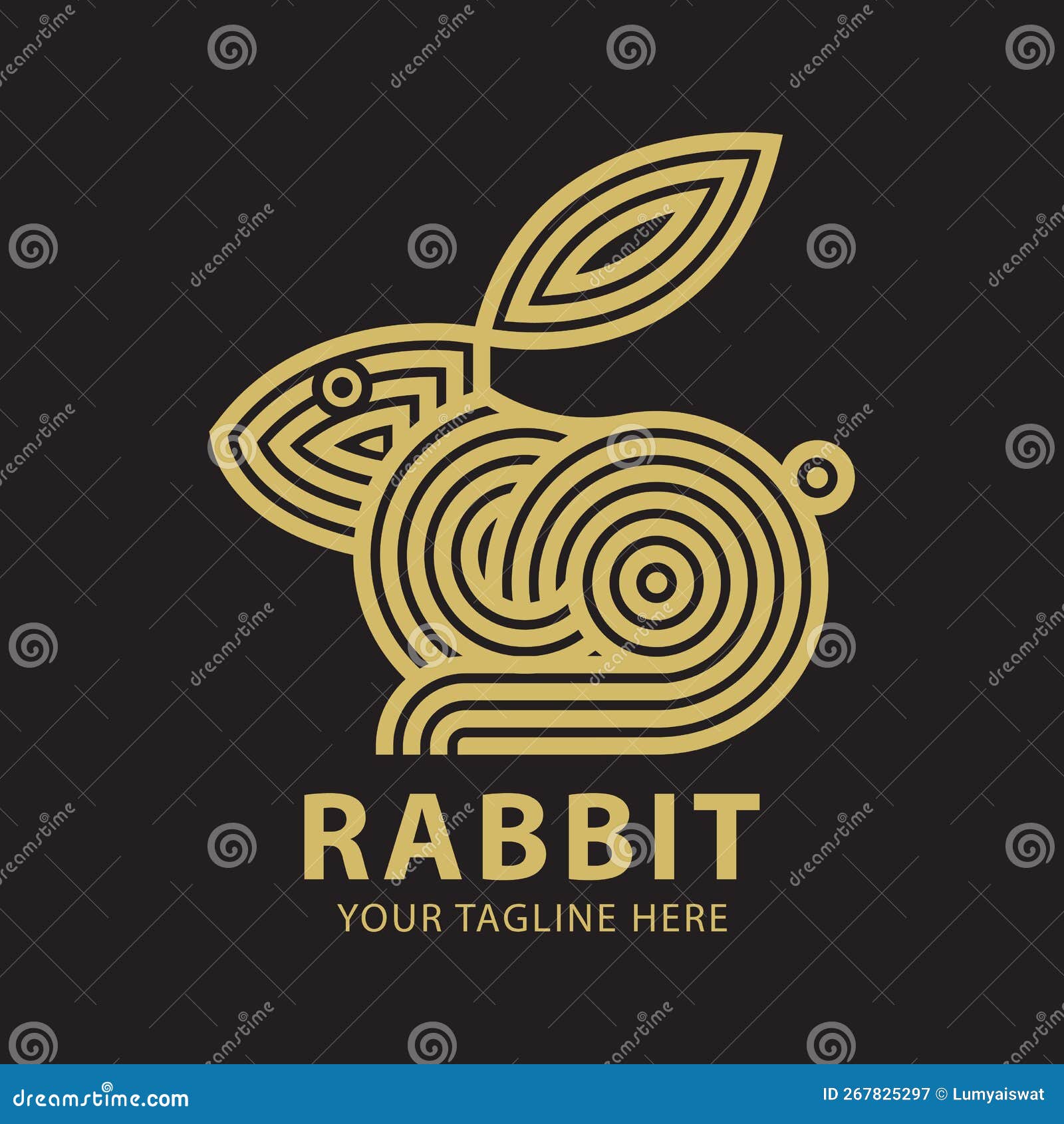 Abstract Rabbit Linear Design Logo Stock Vector - Illustration of ...