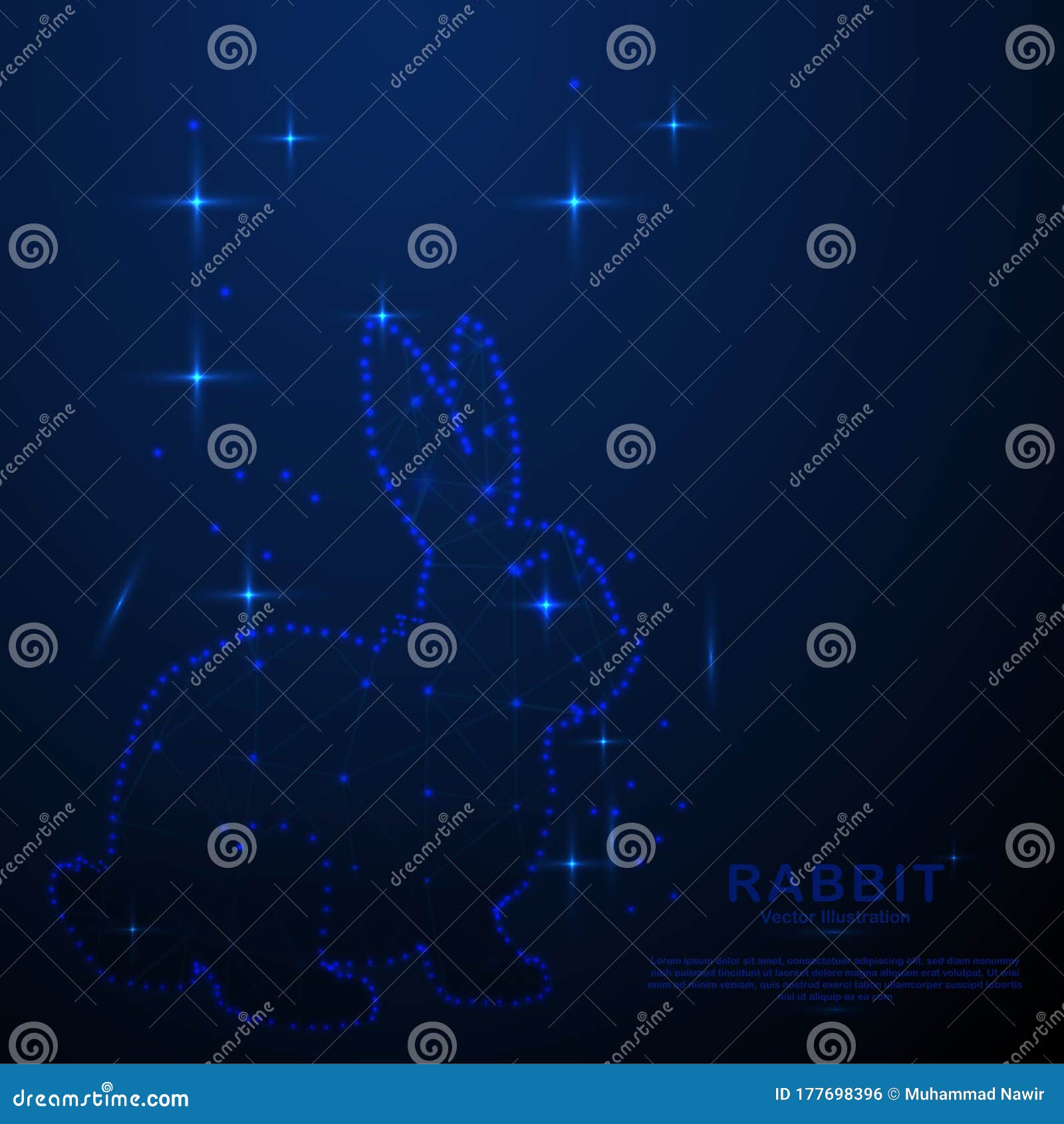 Abstract Rabbit in the Space, Low Poly Style Design Stock Vector ...
