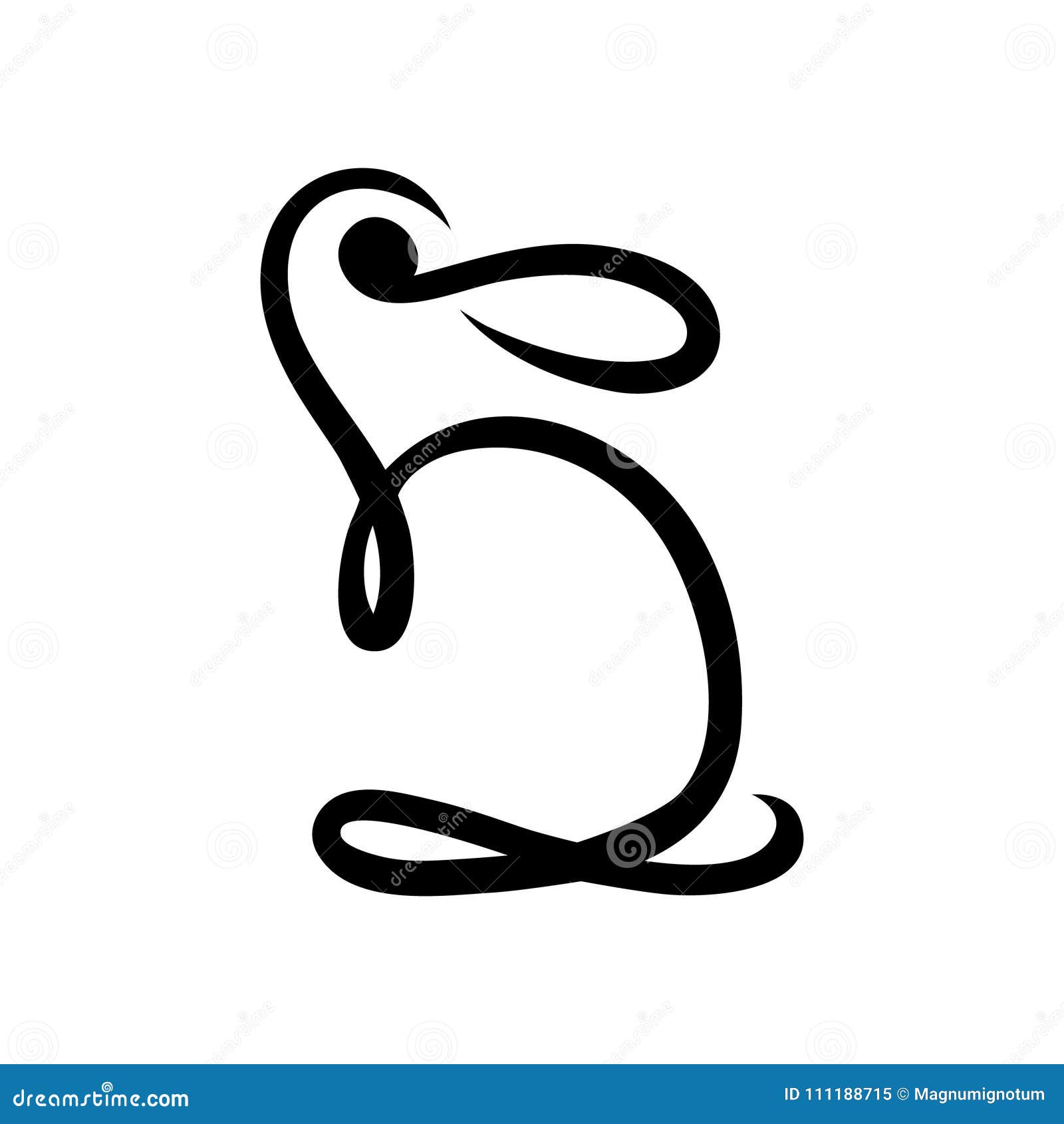 Abstract Rabbit Symbol, Icon on White Background. Stock Vector ...