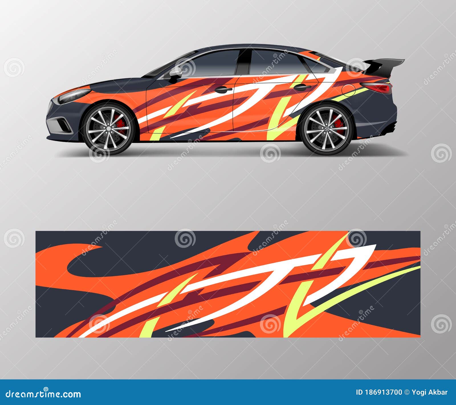Abstract Racing Graphic Vector for Sport Car Wrap Design Stock Vector ...