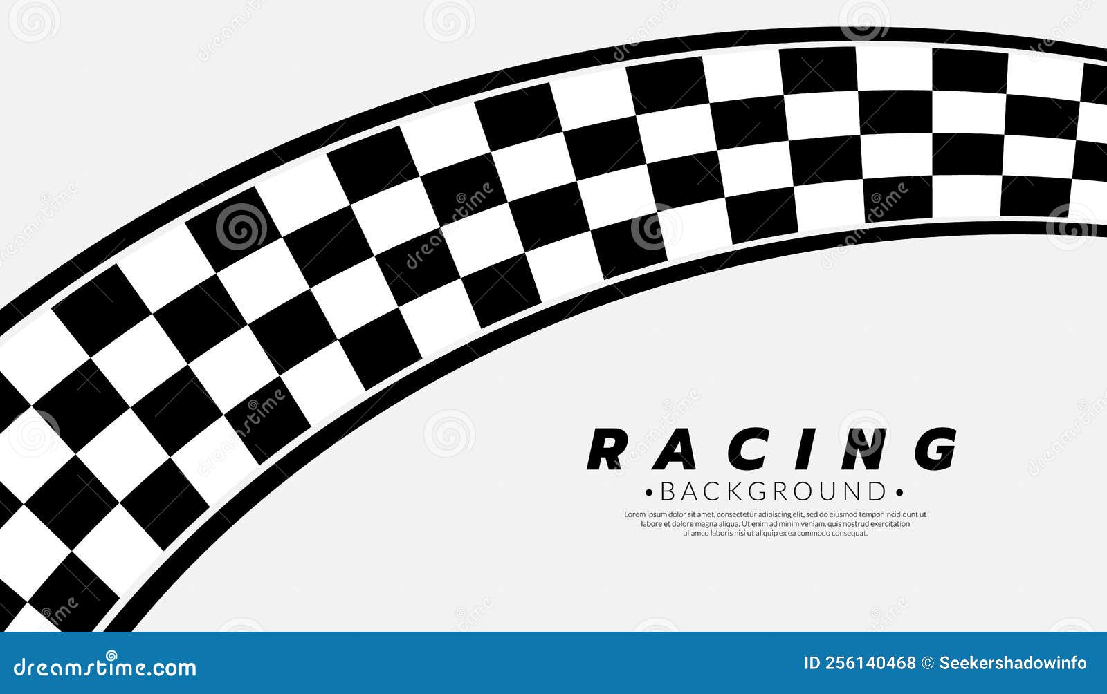 Abstract Racing on White Background. Checkered Curve Flag Stock Vector ...