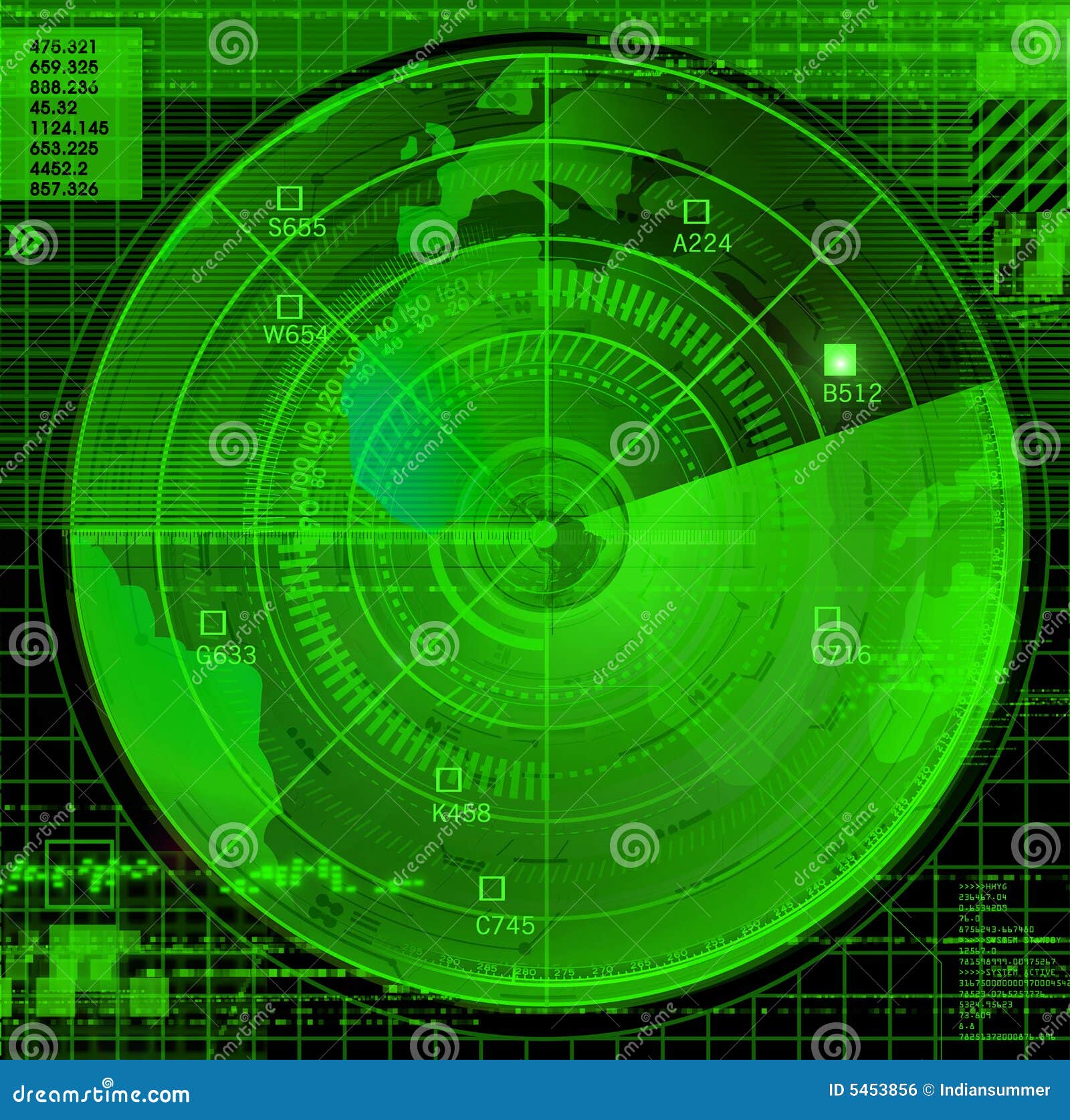 Abstract Radar Icon, Radio Waves Detection System, Coordinate System ...