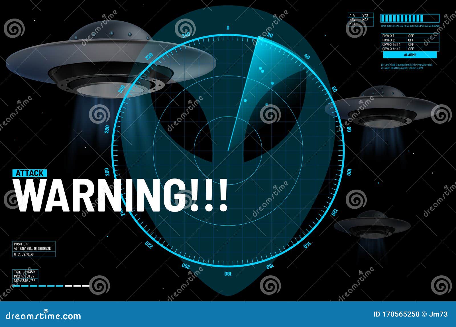 Abstract Radar Screen Indicating Alien Attack Stock Vector ...