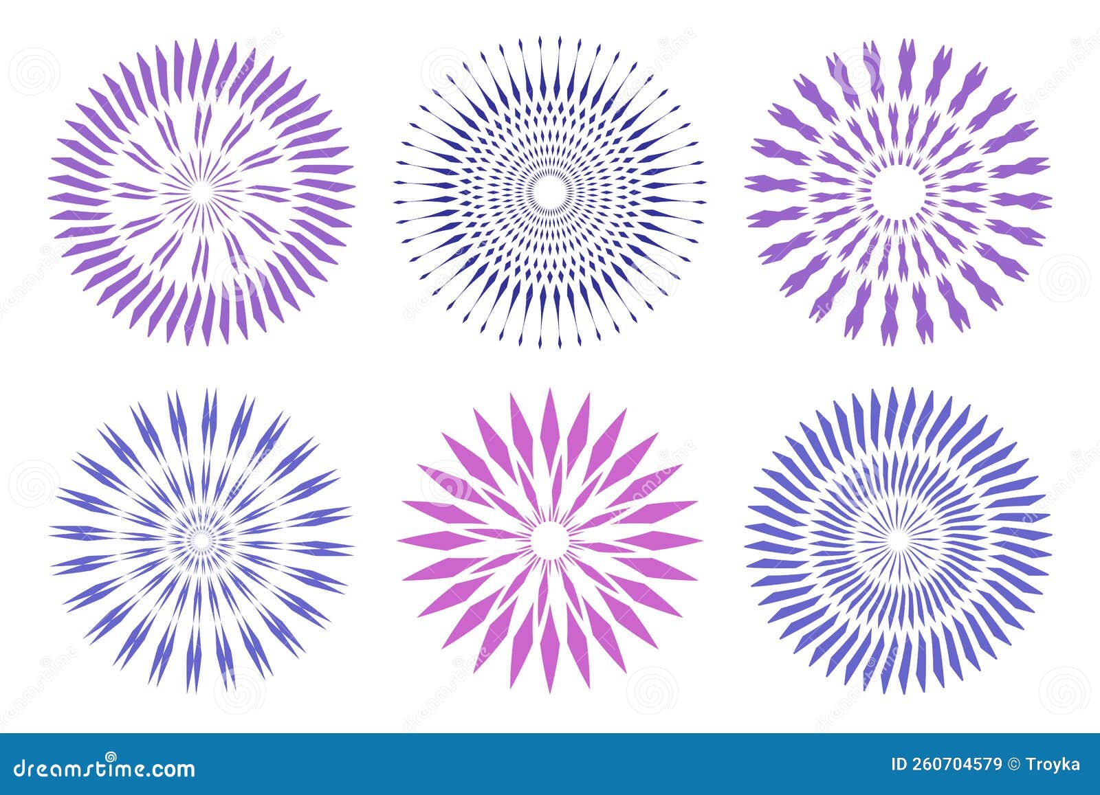 Abstract Radial Circle Icons. Design Elements Set Stock Vector ...