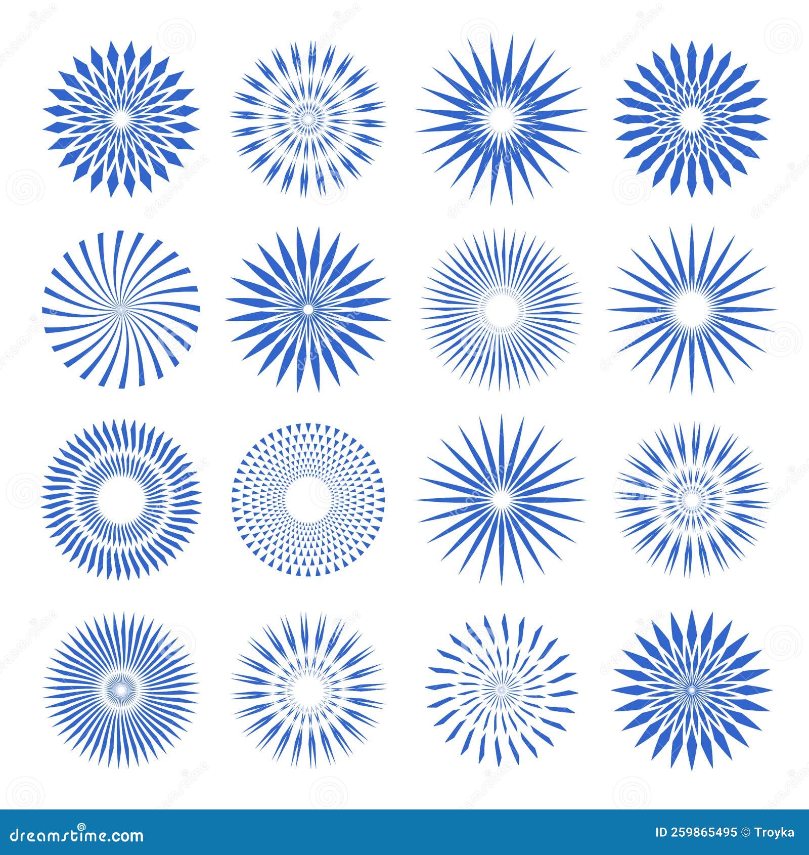 Abstract Radial Circle Icons. Design Elements Set Stock Vector ...