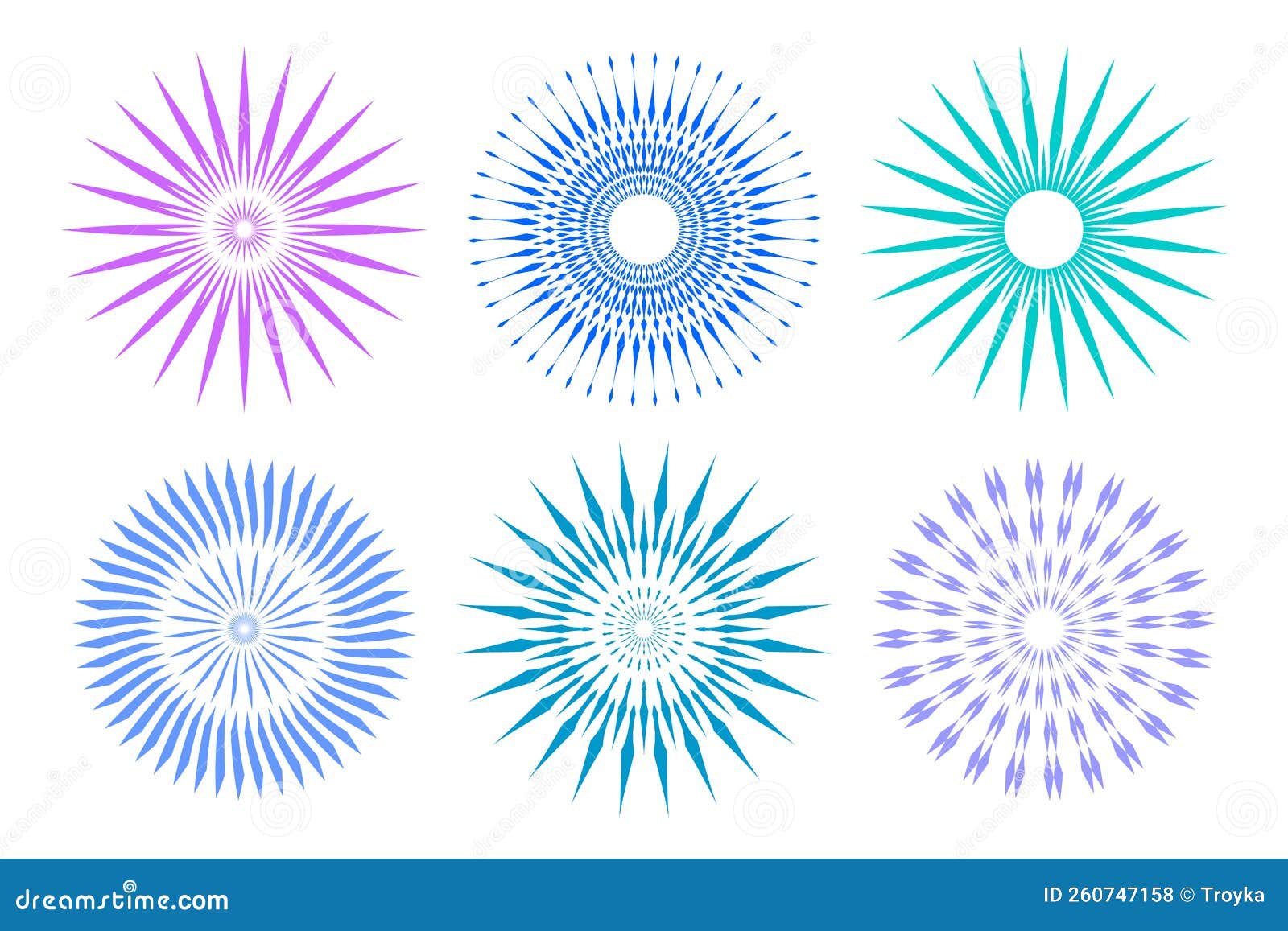 Abstract Radial Circle Icons. Design Elements Set Stock Vector ...