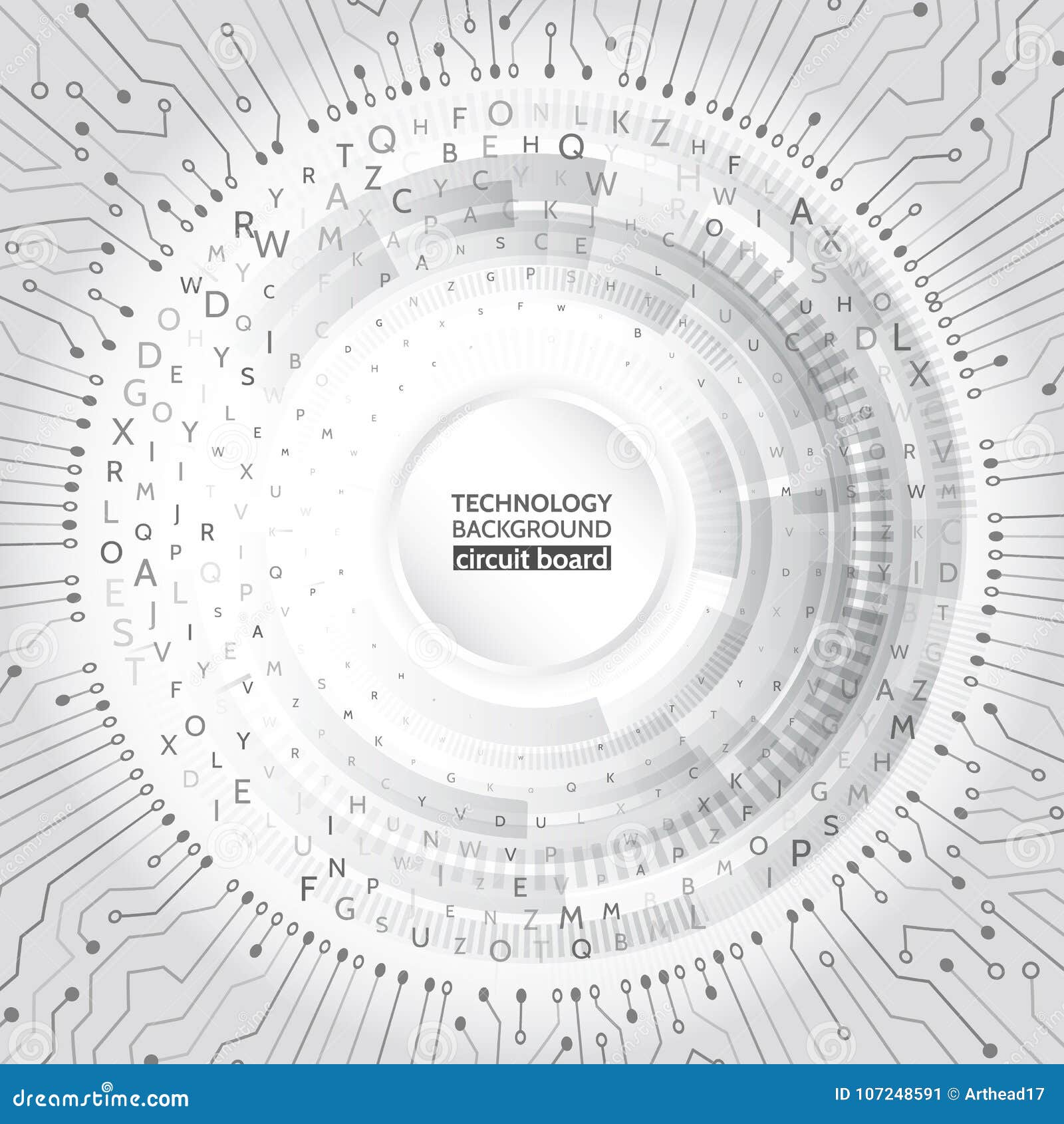Abstract Radial Circuit Texture Concept. Stock Vector - Illustration of ...