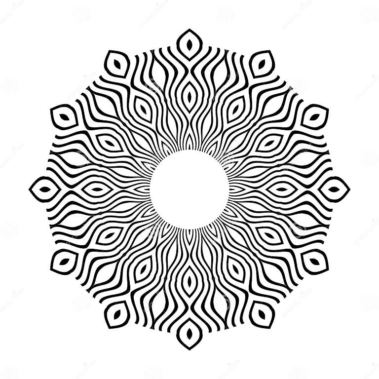 Radial Circle Wavy Lines Pattern. Decorative Design Element Stock ...