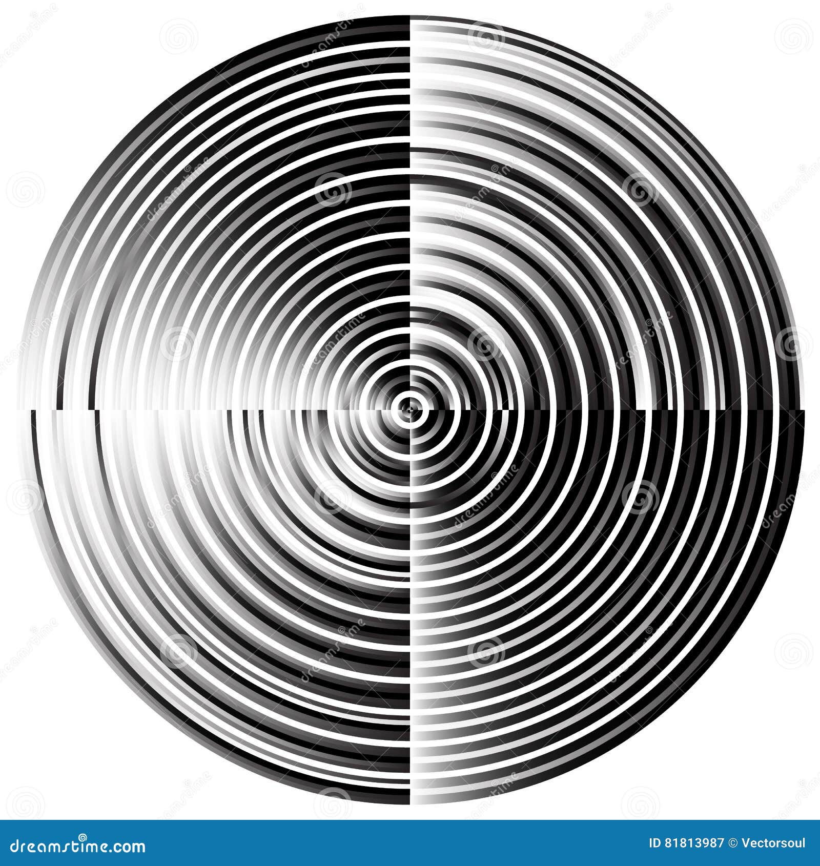 Abstract Radial, Concentric Circles, Rings. Stock Vector - Illustration ...