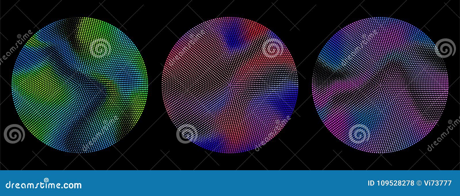 Abstract Radial Gradient Dots Pattern. Design Elements. Vibrant Color ...