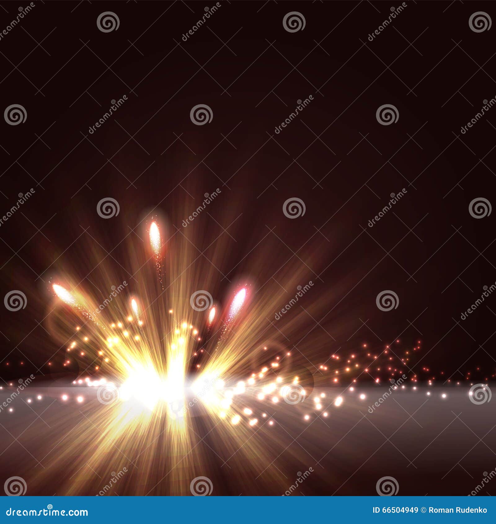 Abstract Radial Light Background with Glitter and Firework. Stock ...