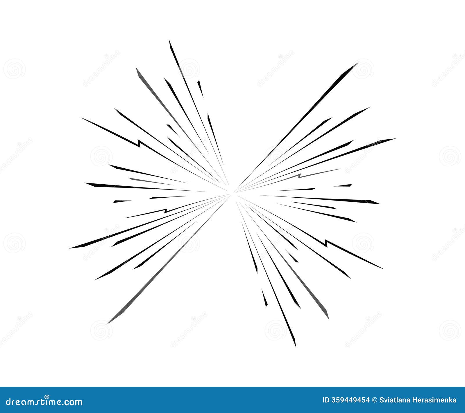 Design Of Manga Book Page. Cartoon Emphasis Effect. Radial Black Lines ...