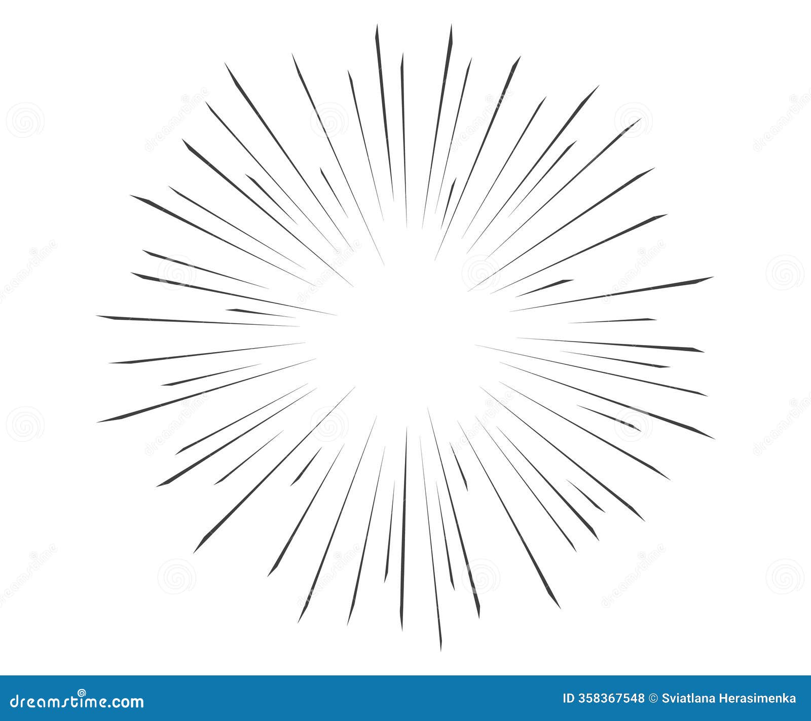 Design Of Manga Book Page. Cartoon Emphasis Effect. Radial Black Lines ...