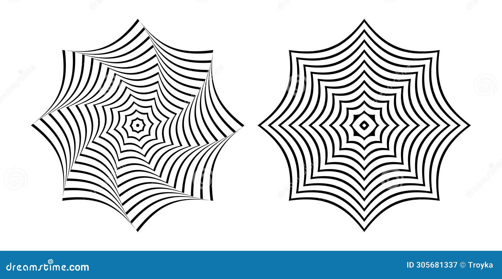 Abstract Radial Lines Patterns. Design Elements Set Stock Illustration ...