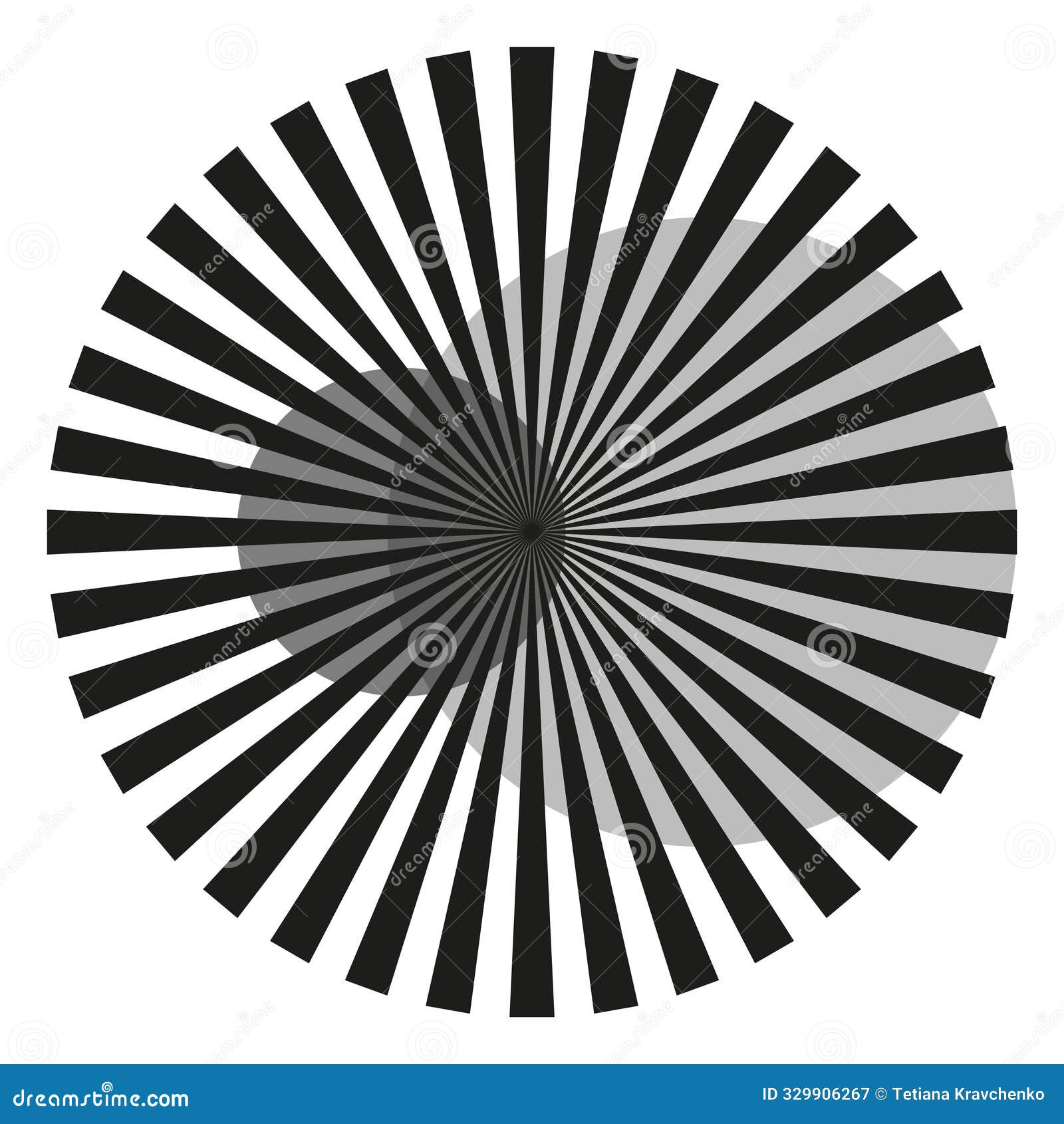Geometric Optical Illusion. White And Black Circle Psychedelic Pattern ...
