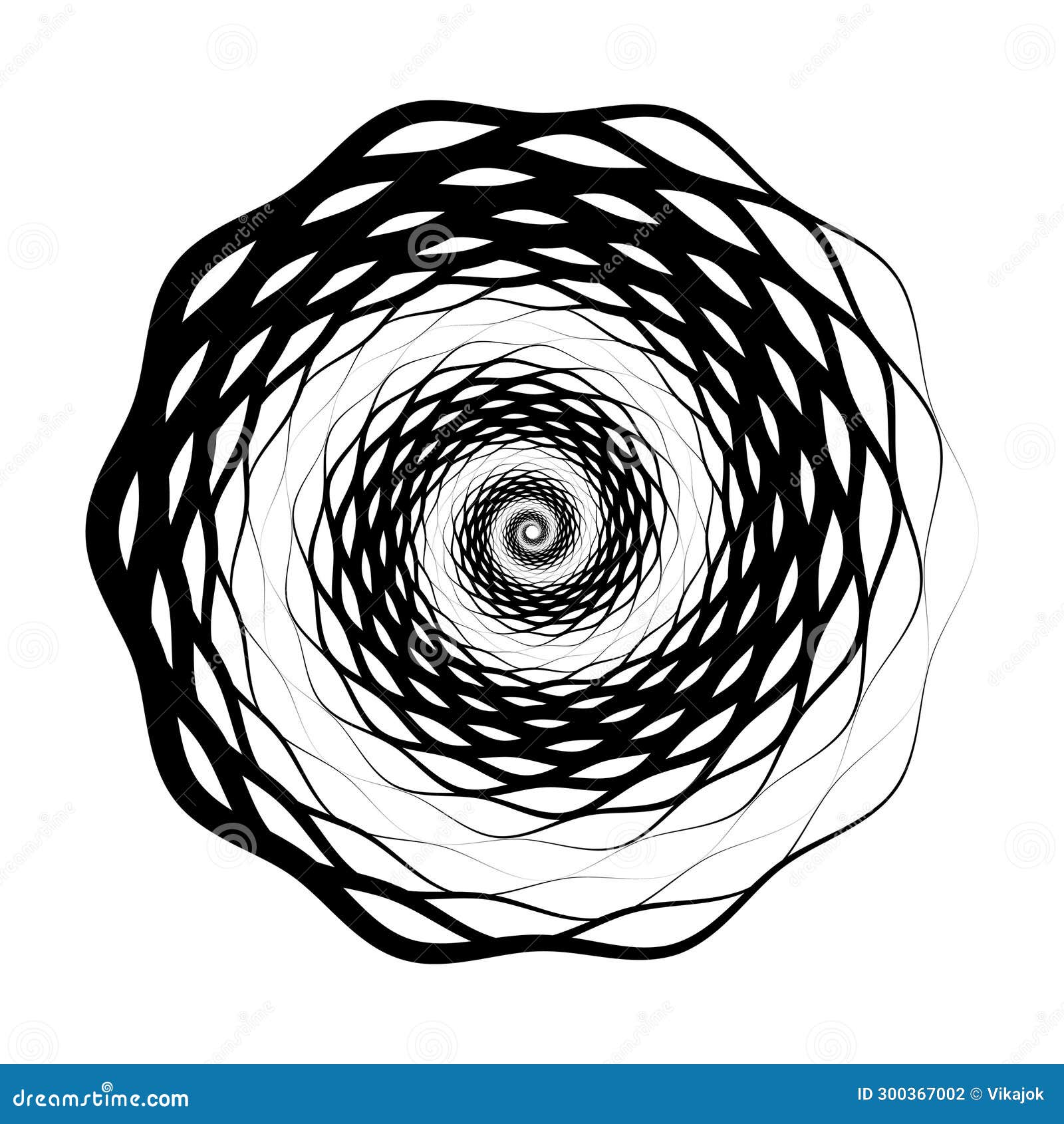 Abstract Radial Pattern. Circular Geometric Spiral Shape. Round ...