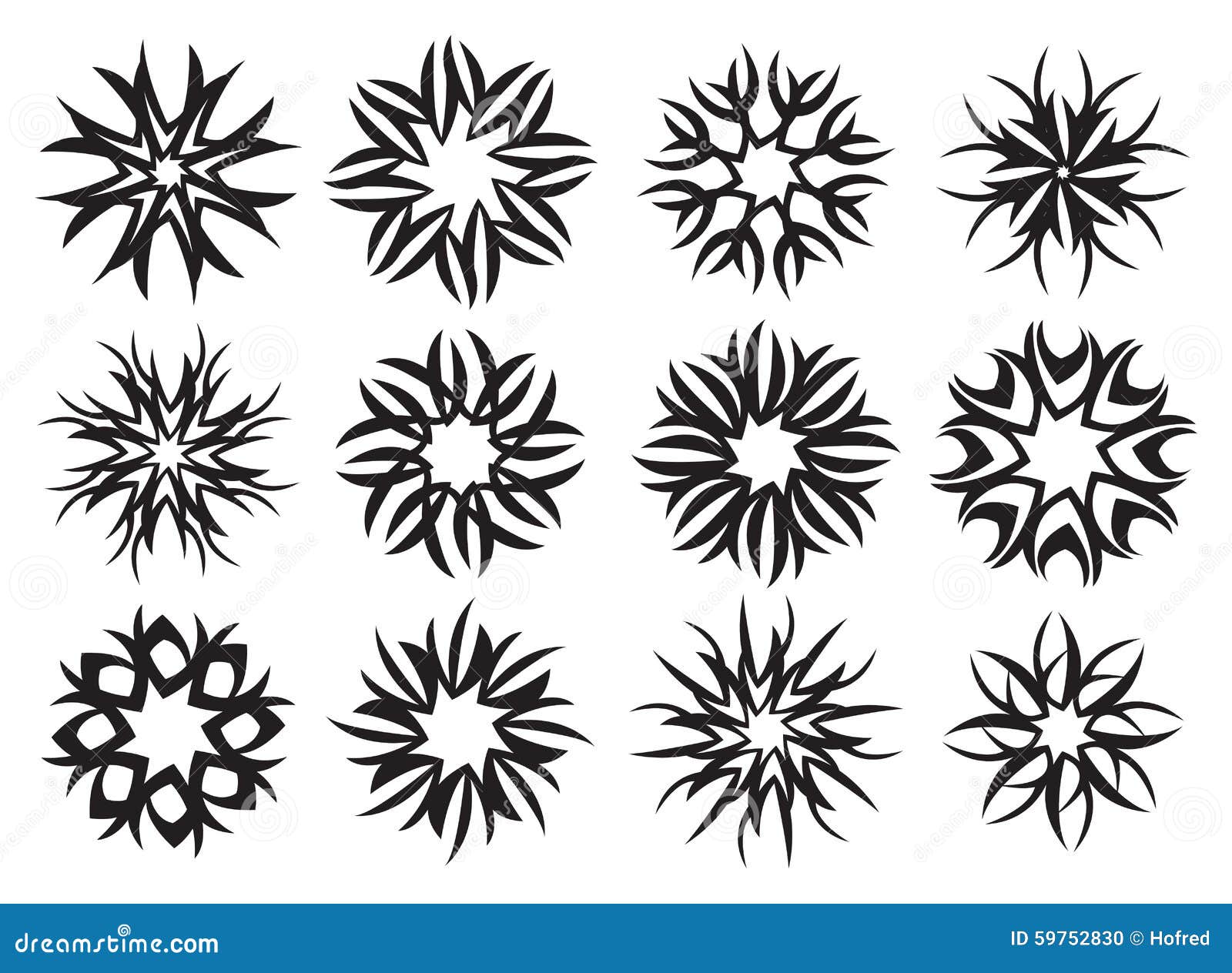 Abstract Radial Symmetric Pattern Symbol Design Vector Illustrat Stock ...