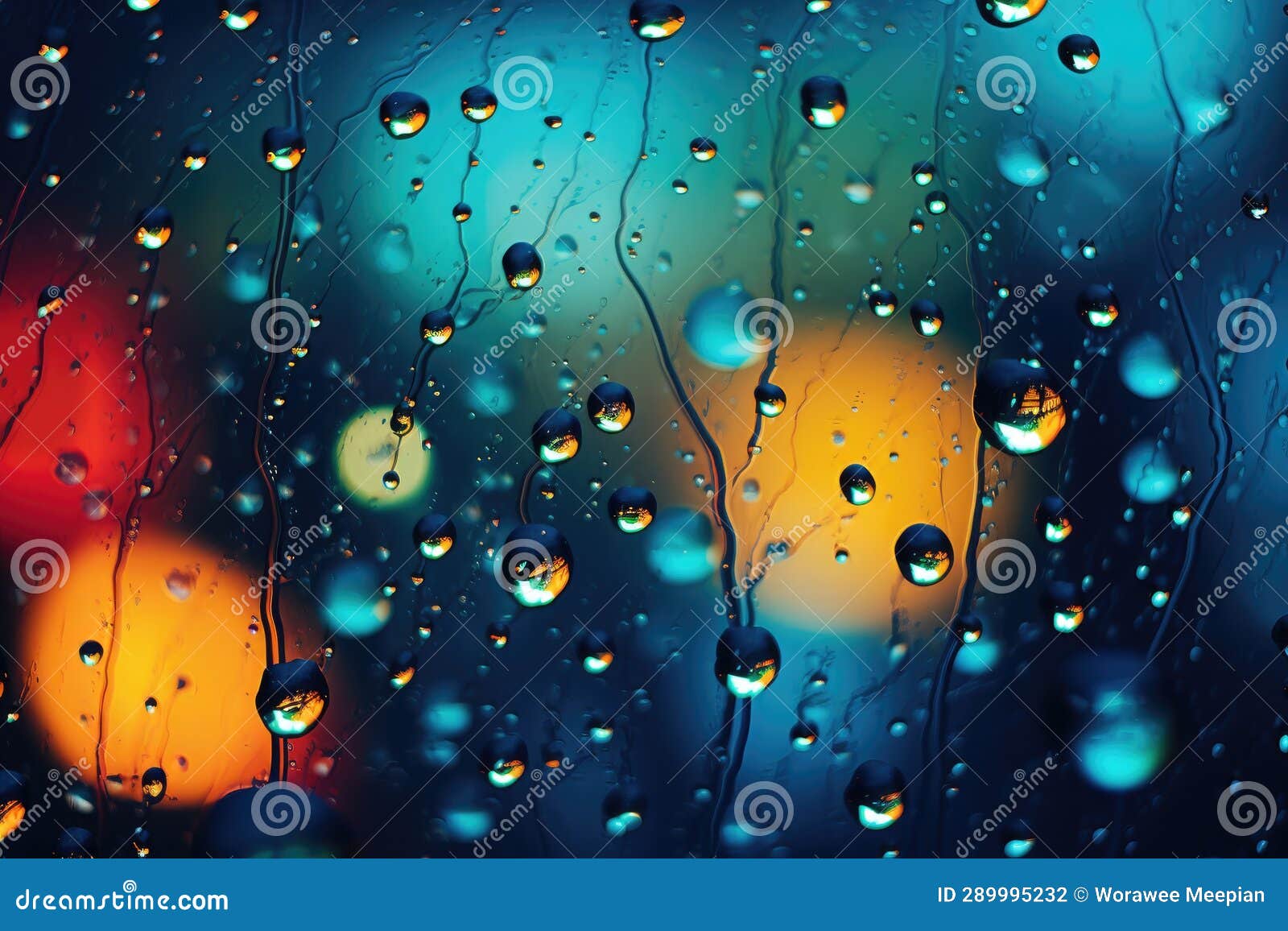 Abstract Rain Drop on Colorful Background. Generative AI Stock ...
