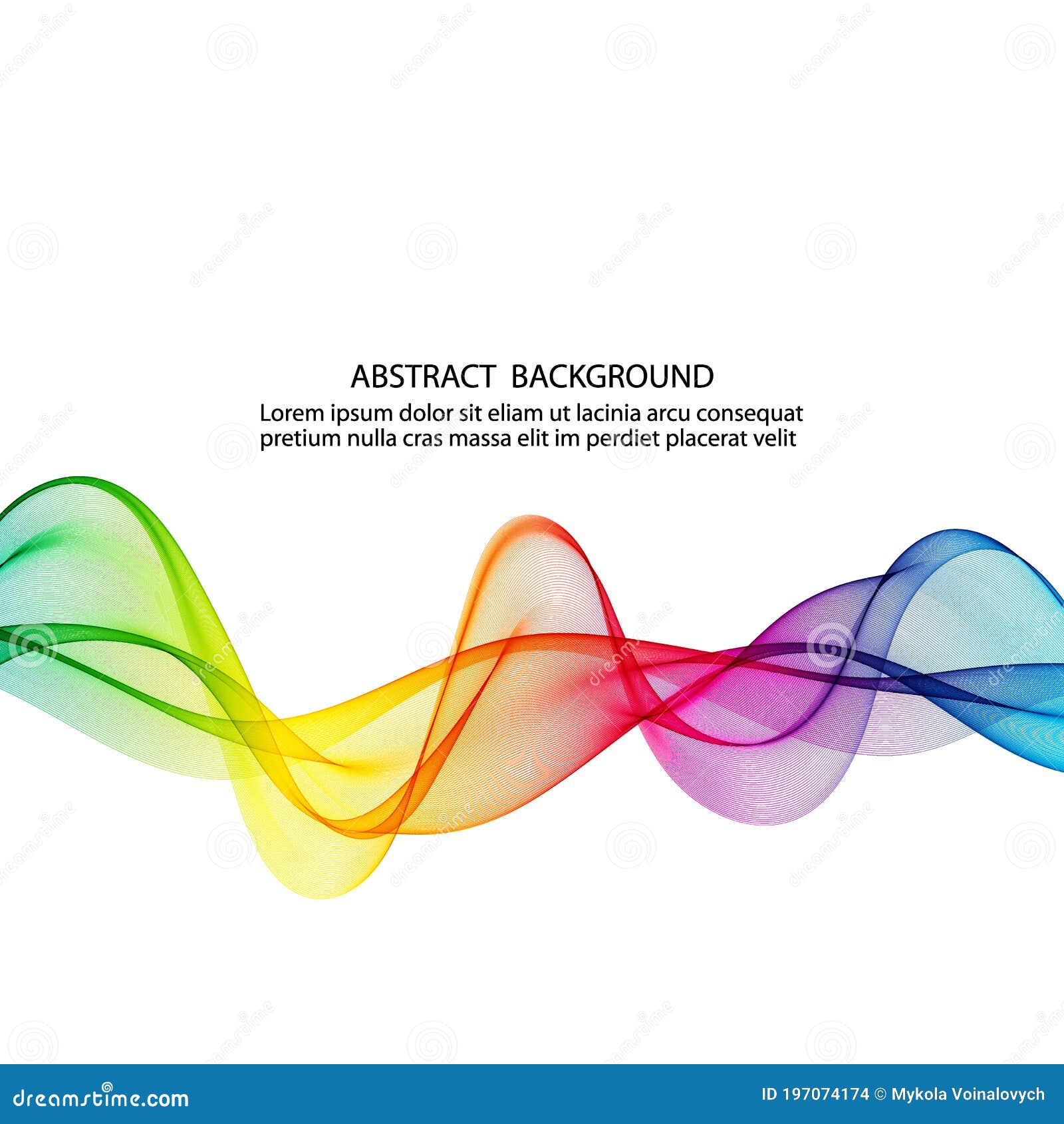 Horizontal Wave Lines On A Blue Background Of Geometric Hexahedrons ...