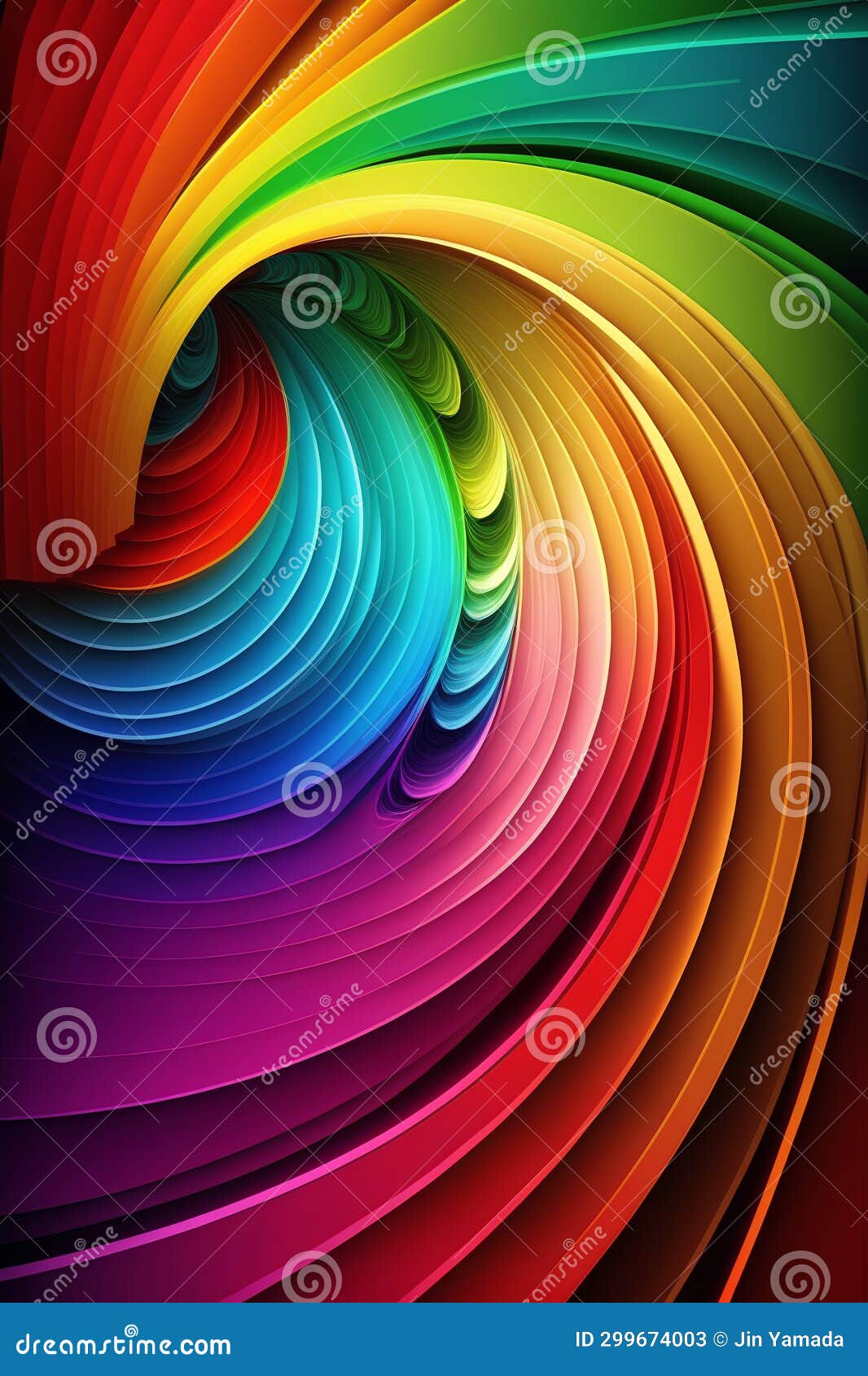 Abstract Rainbow Background with Swirls in Paper Cut Style, Vector ...