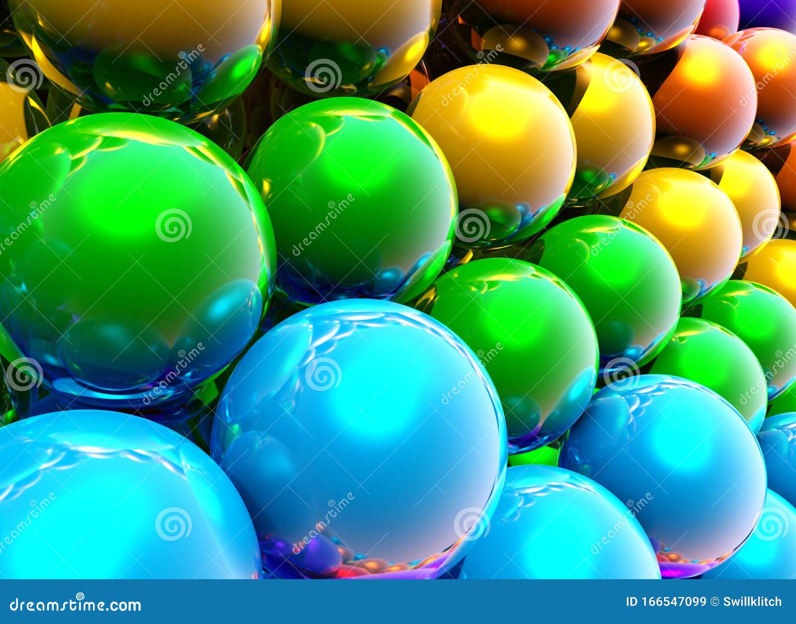 Abstract Rainbow Balls Background Or Wallpaper With Group Of Shiny ...