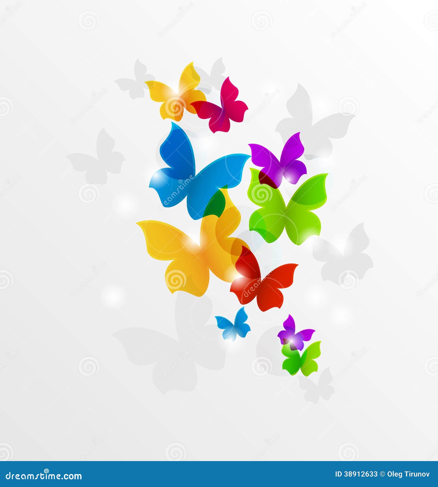 Abstract Rainbow Butterflies, Colorful Background Stock Vector ...