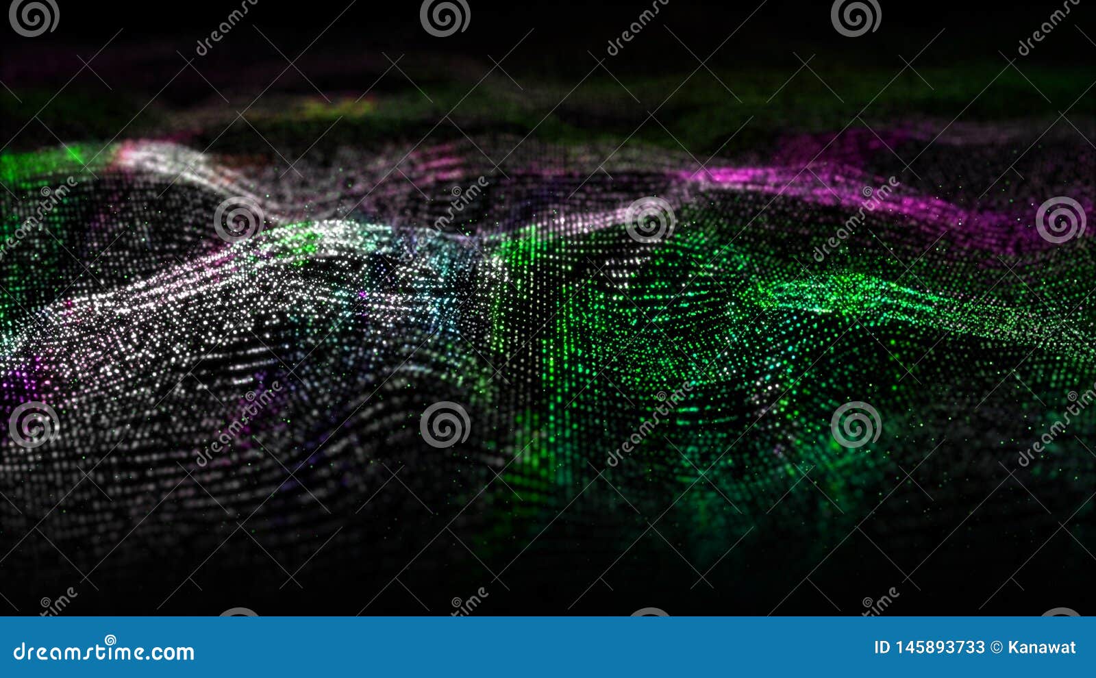 Abstract Rainbow Color Digital Particles Wave and Dust Background Stock ...