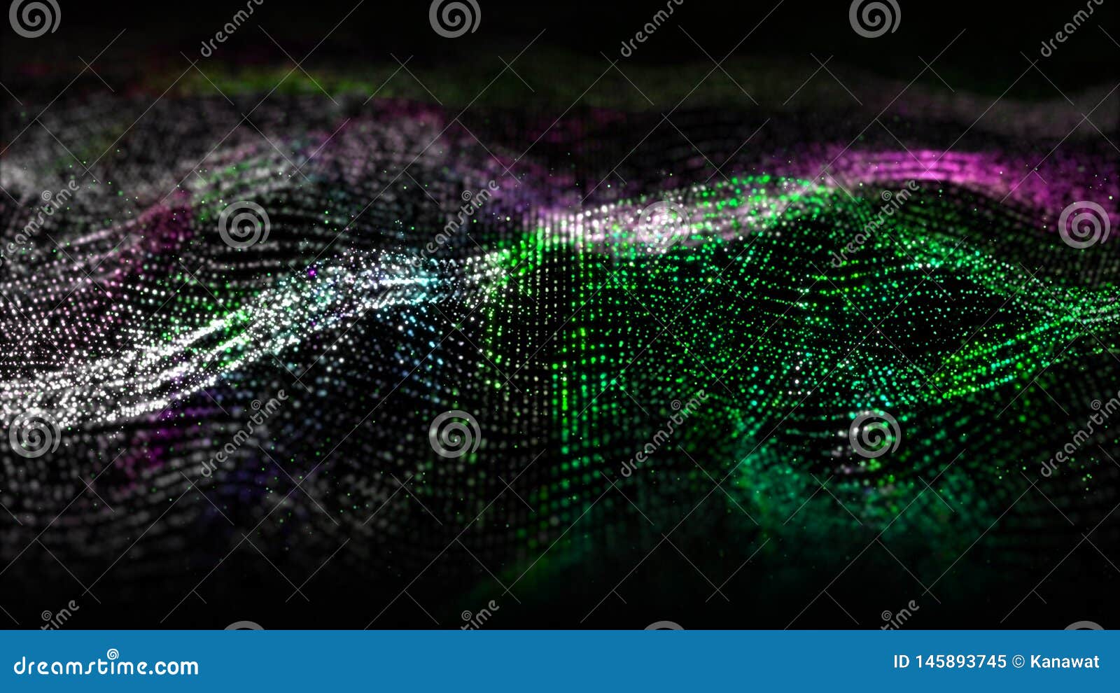 Abstract Rainbow Color Digital Particles Wave and Dust Background Stock ...
