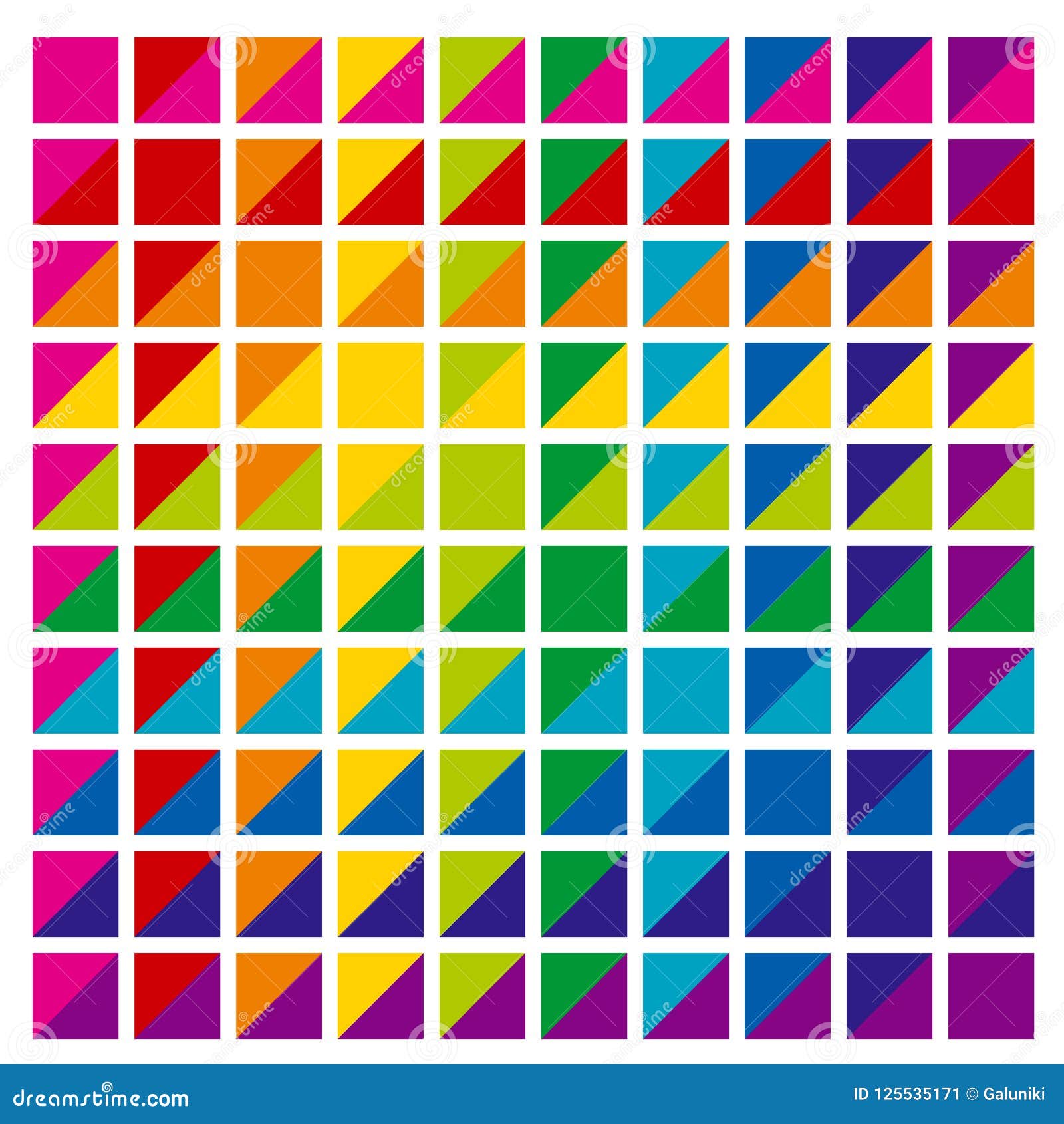 Abstract Rainbow Color Palette Combination in Triangle Shapes. V Stock ...