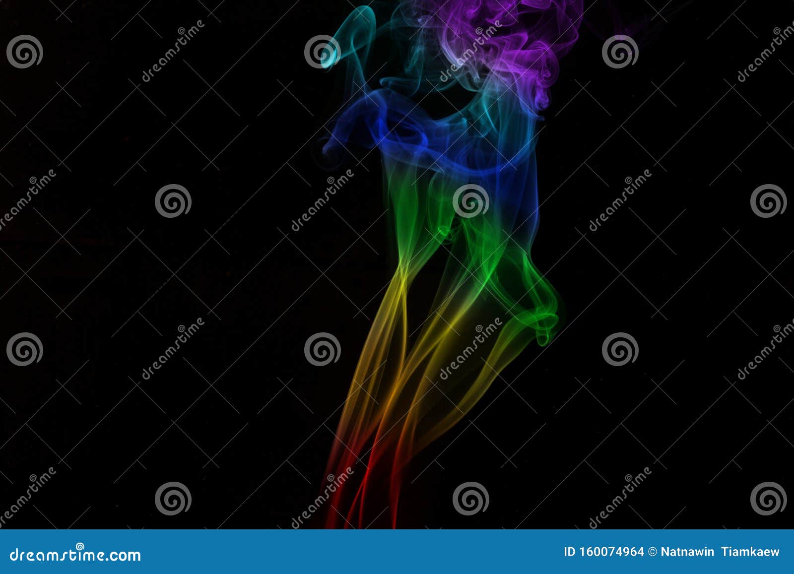 Abstract Rainbow Color Smoke on Black Background Stock Photo - Image of ...