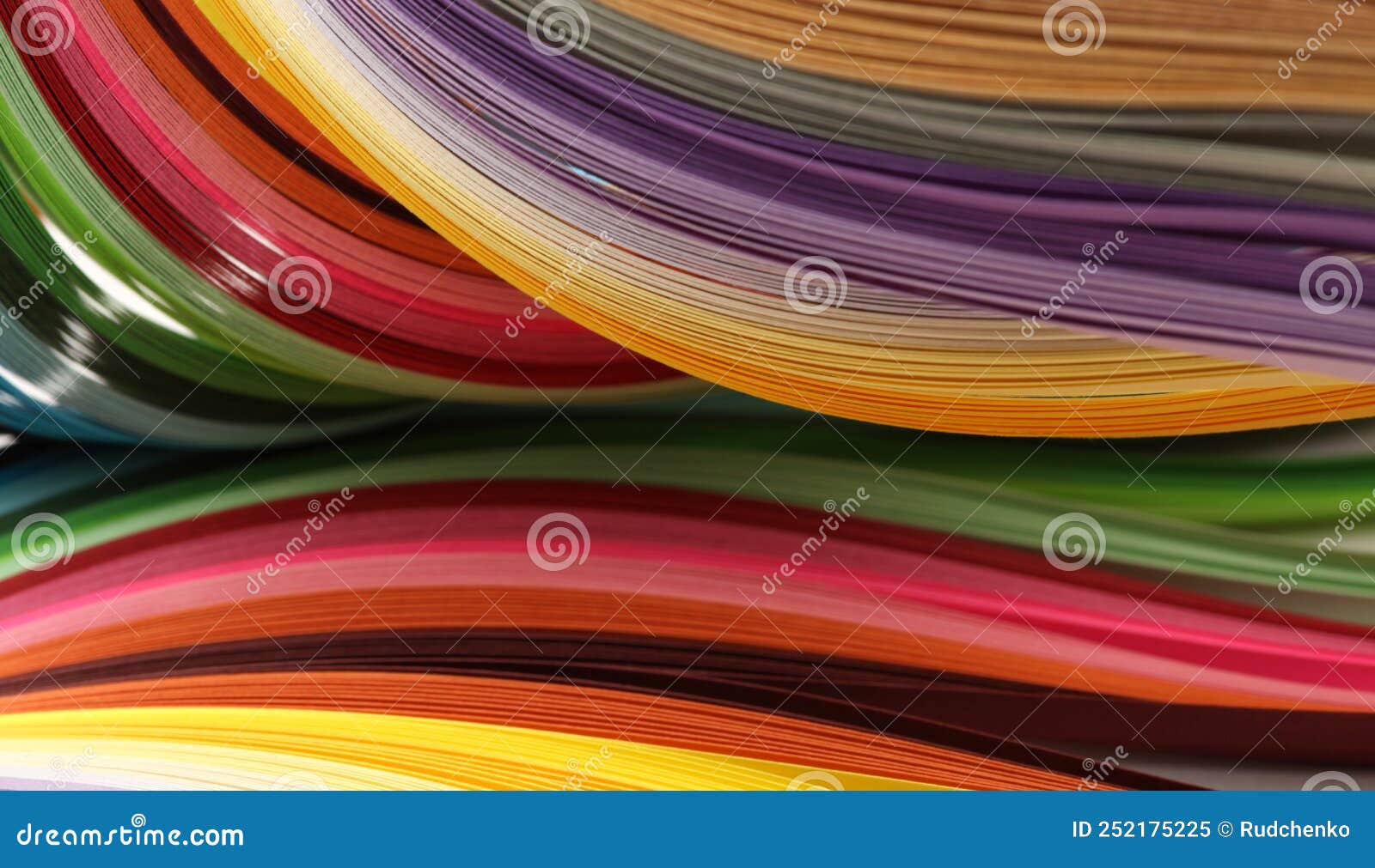 Abstract Rainbow Color Strip Wave Paper Horizontal Background Stock ...