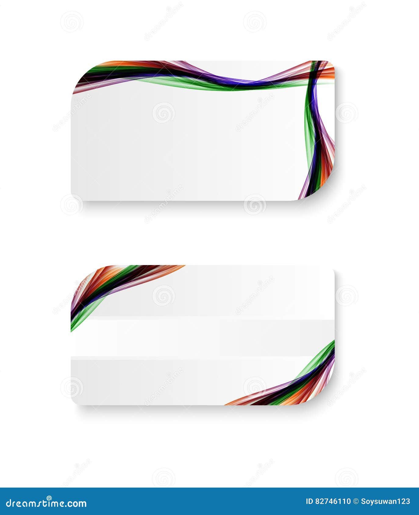 Abstract Rainbow Color Wave Business Card Stock Vector - Illustration ...
