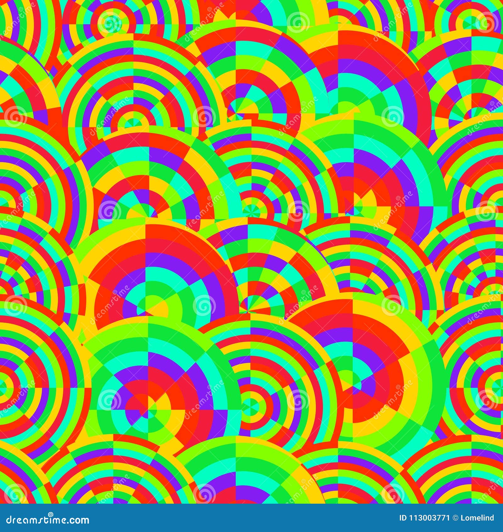 Rainbow Colored Circles Seamless Pattern Stock Illustration ...