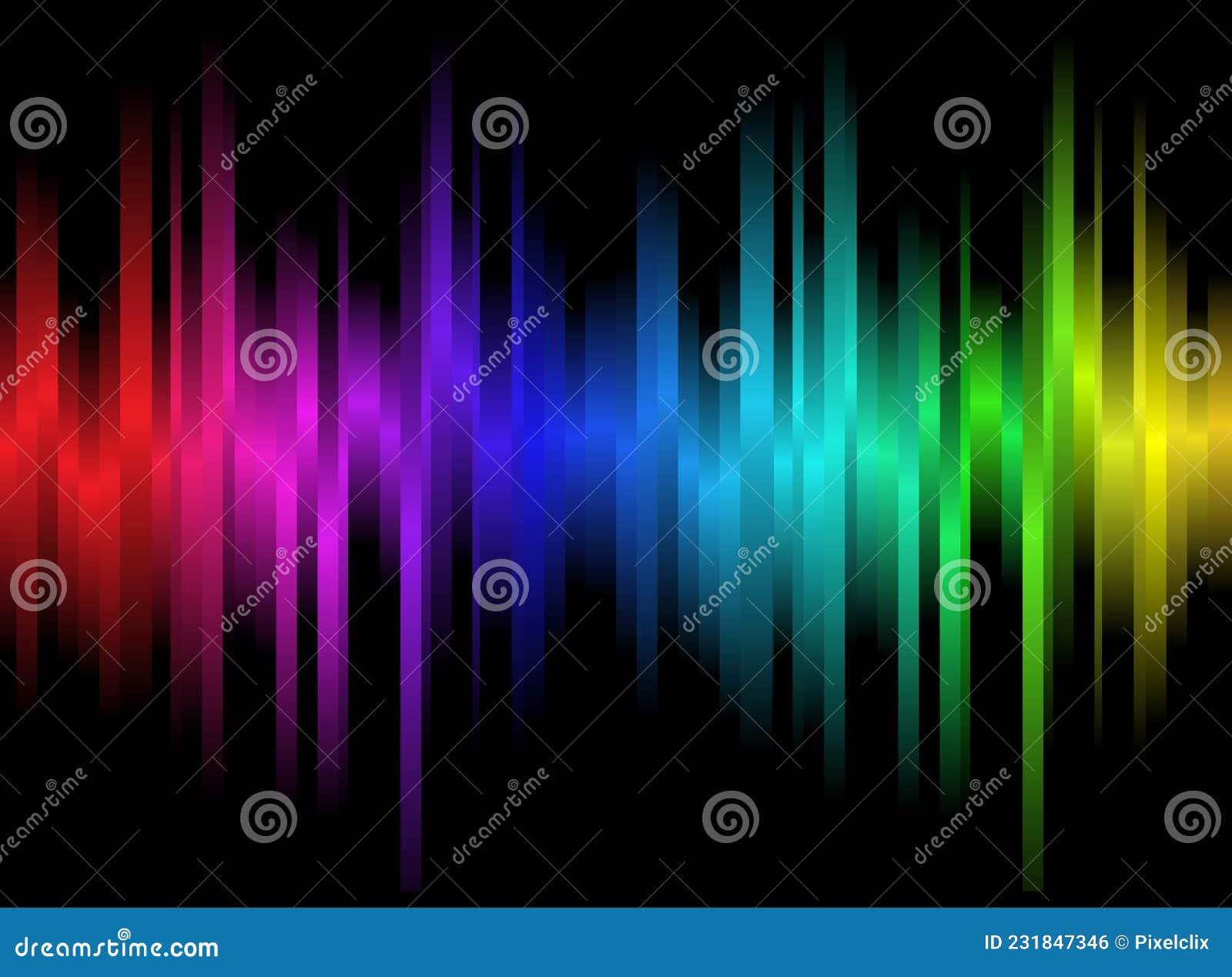 Abstract Rainbow Colored Sound Waves Stock Vector - Illustration of ...