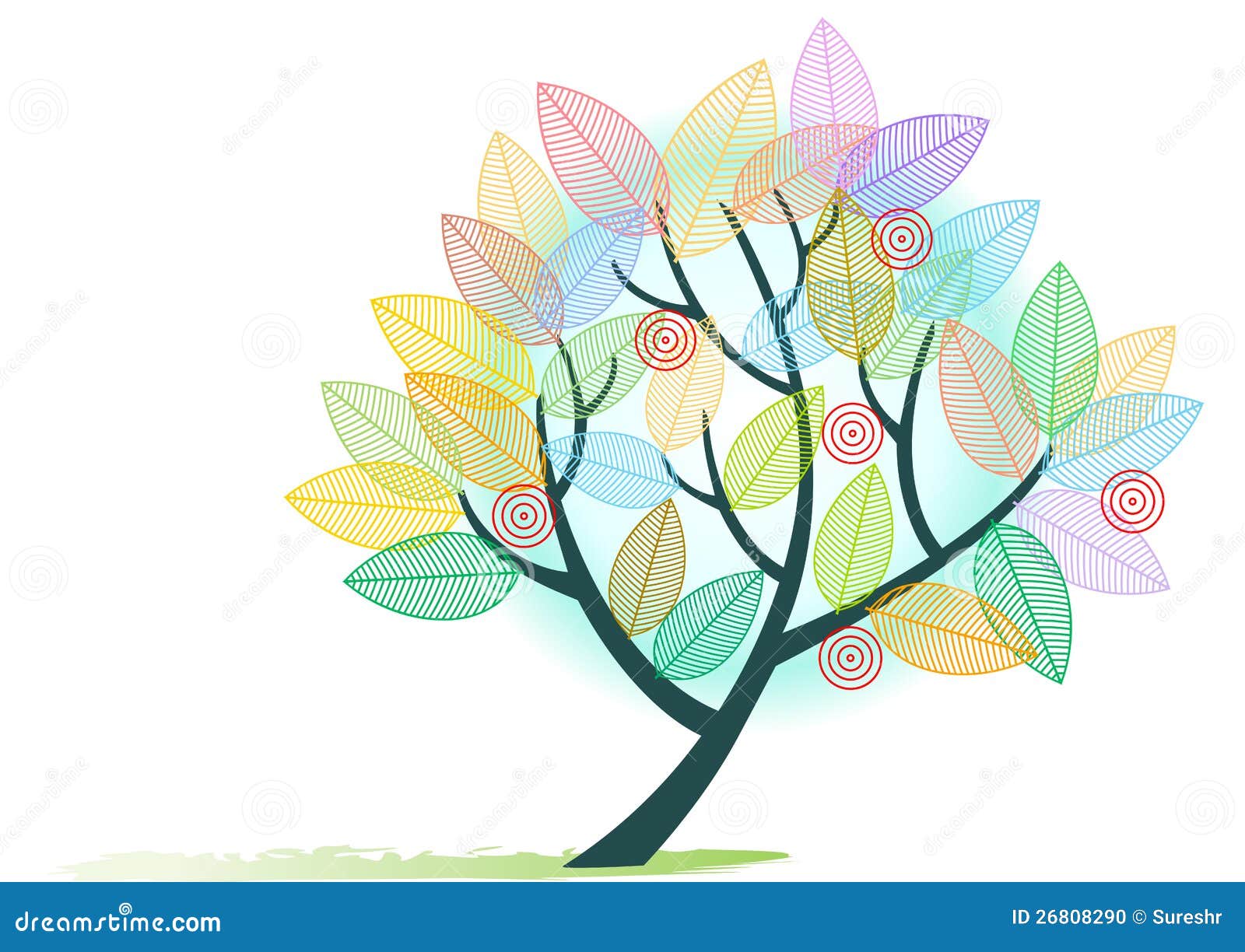 Abstract Rainbow Colored Tree Stock Vector - Illustration of ...