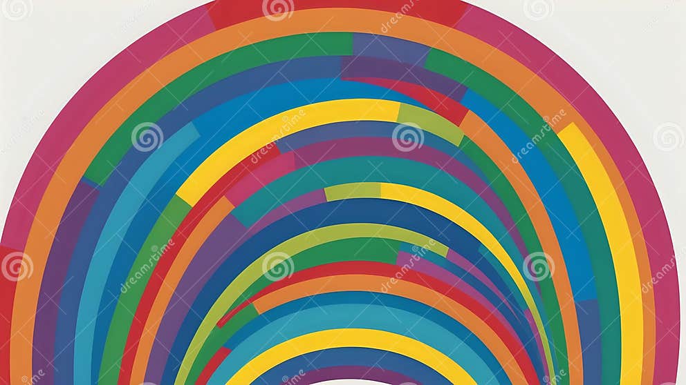 Abstract Rainbow Concentric Circles Art Stock Illustration ...