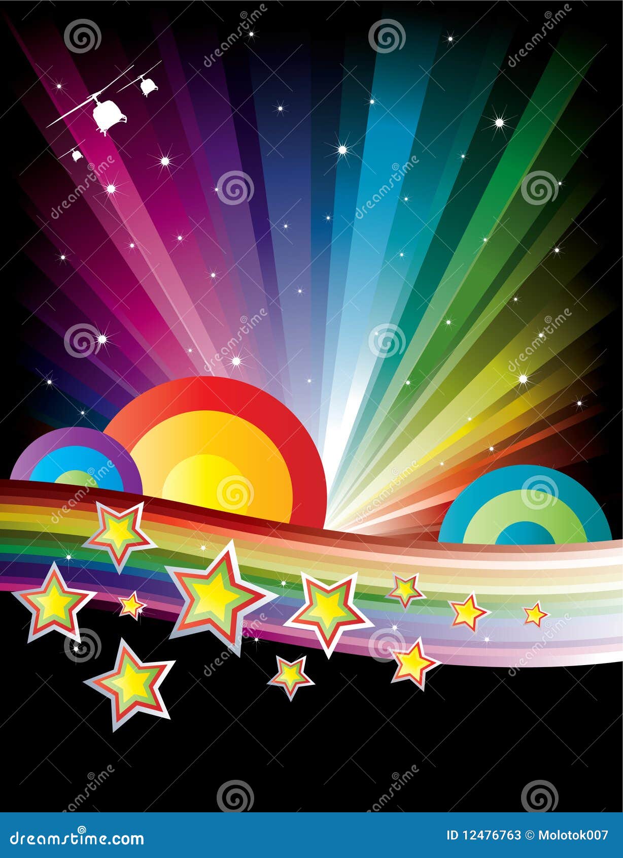 Rainbow Disco Background Cartoon Vector | CartoonDealer.com #3585105