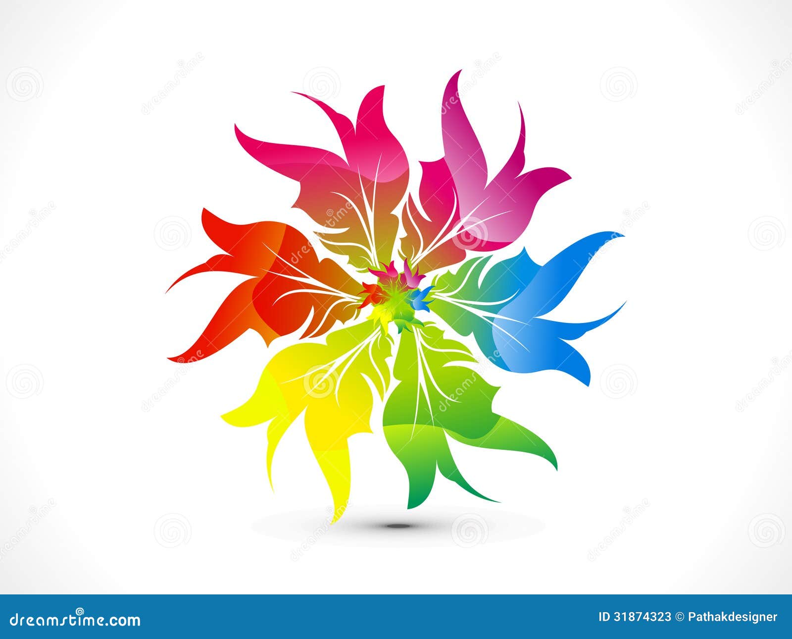 Abstract Rainbow Floral Circle Stock Vector - Illustration of ...