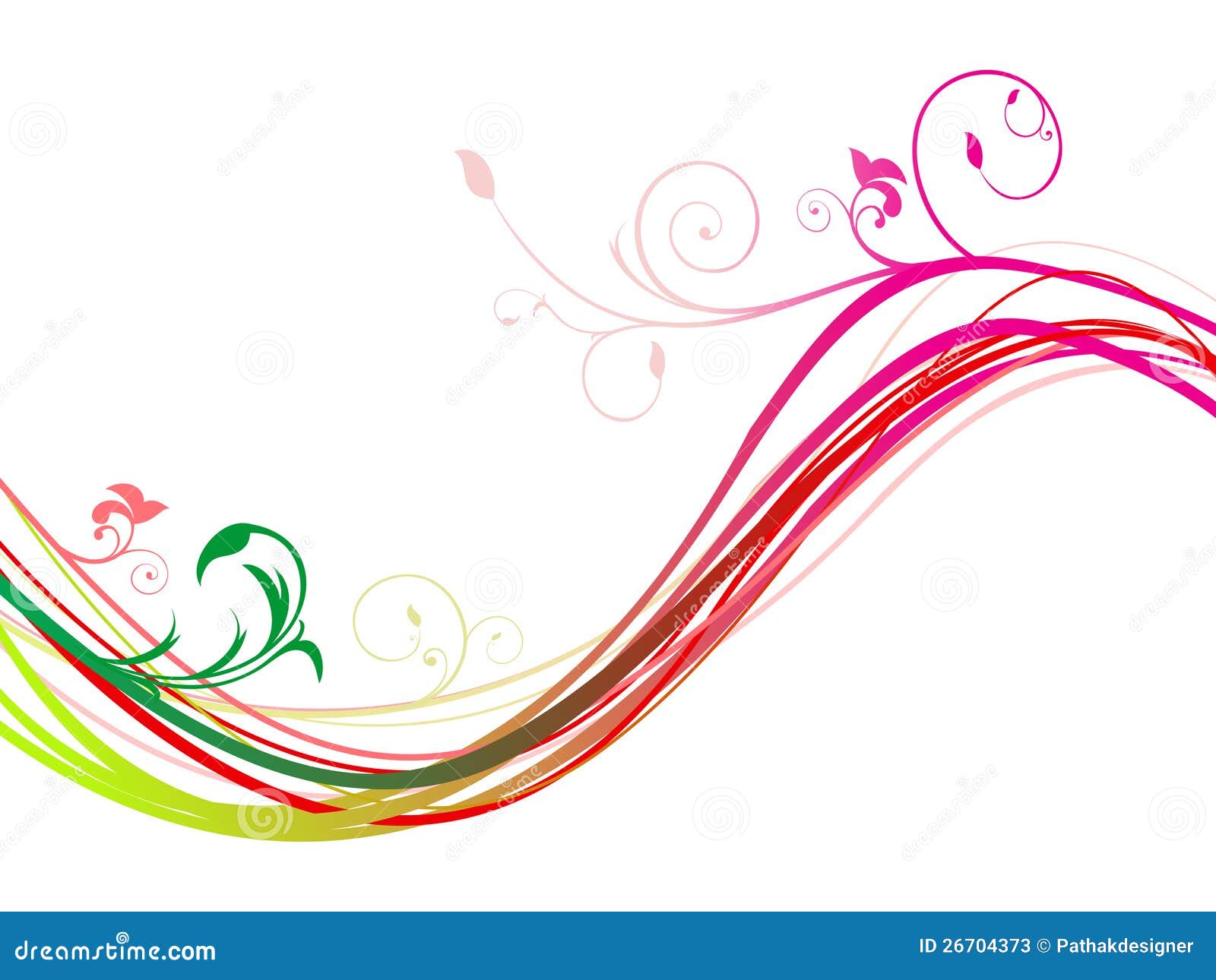 Abstract Rainbow Floral Wave Stock Vector - Illustration of backdrop ...