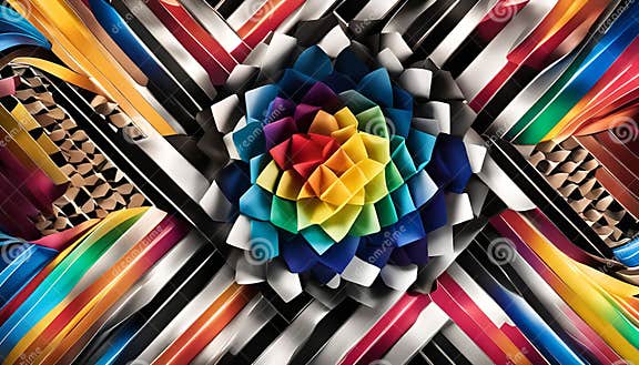 Abstract Rainbow Flower Pattern Stock Illustration - Illustration of ...